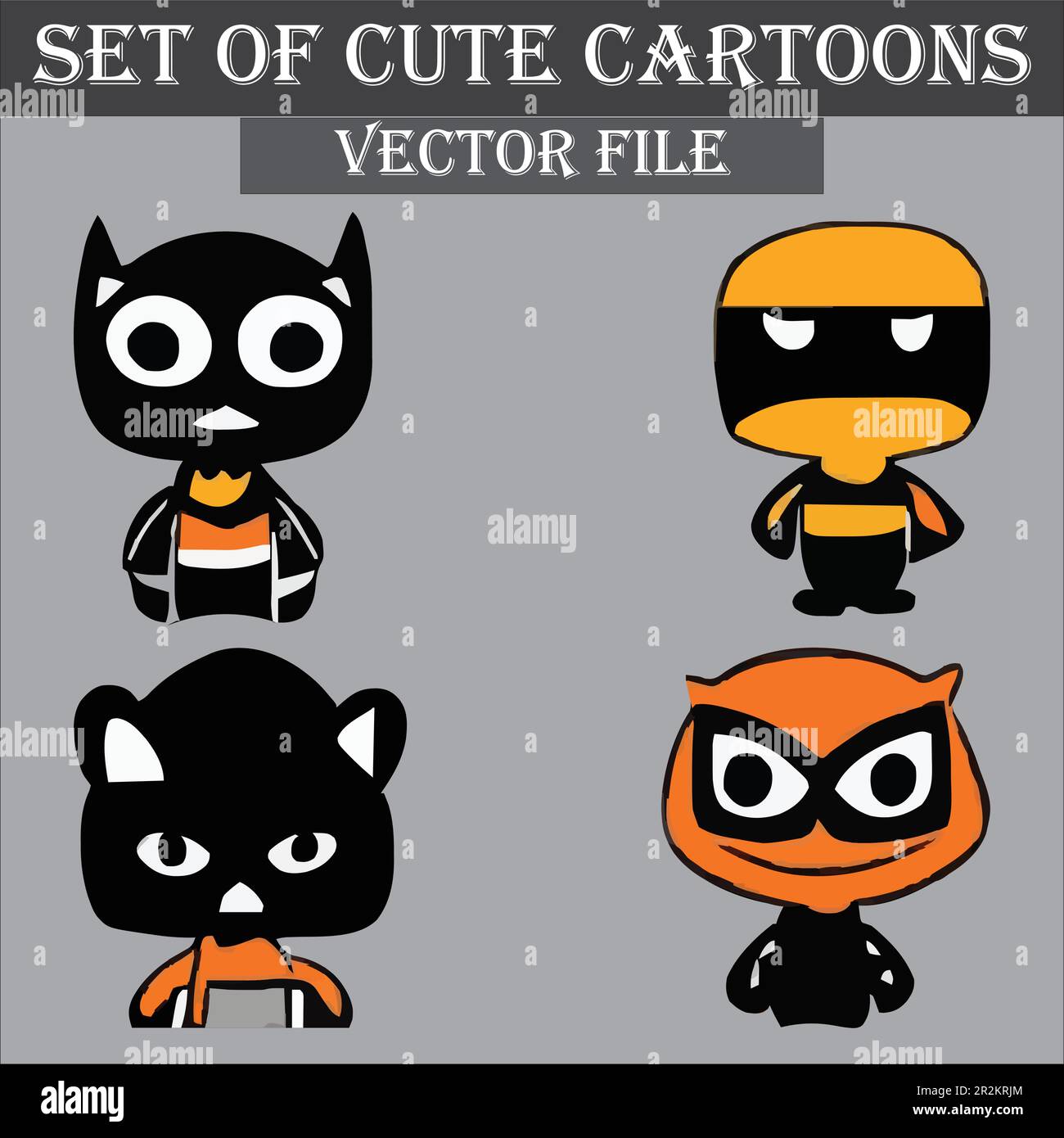 Cute cartoon characters designs vector file Stock Vector Image & Art ...