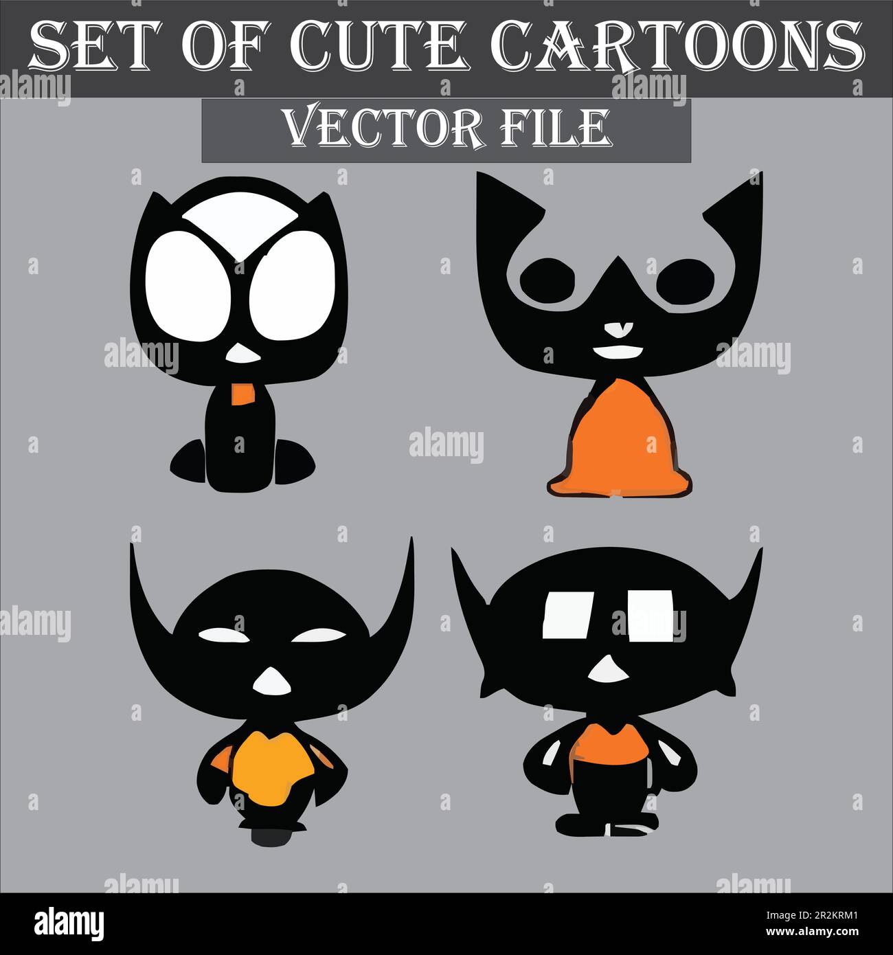 Cute cartoon characters designs vector file Stock Vector Image & Art ...