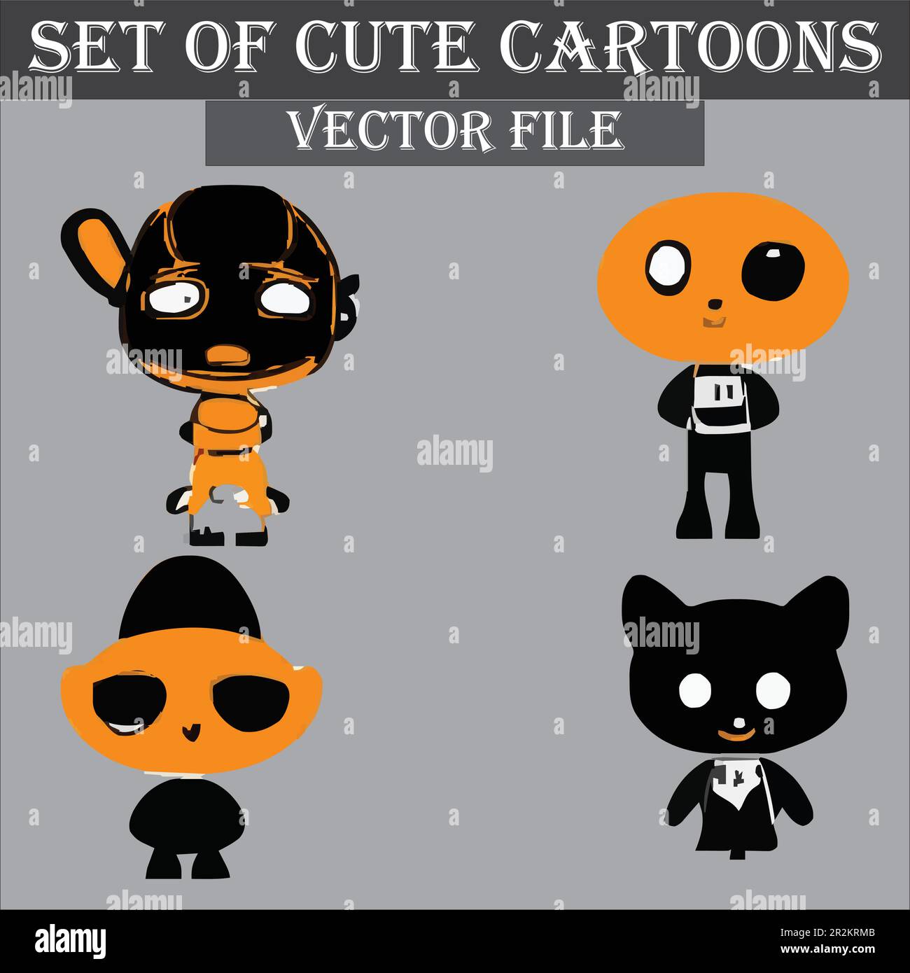Cute cartoon characters designs vector file Stock Vector Image & Art ...