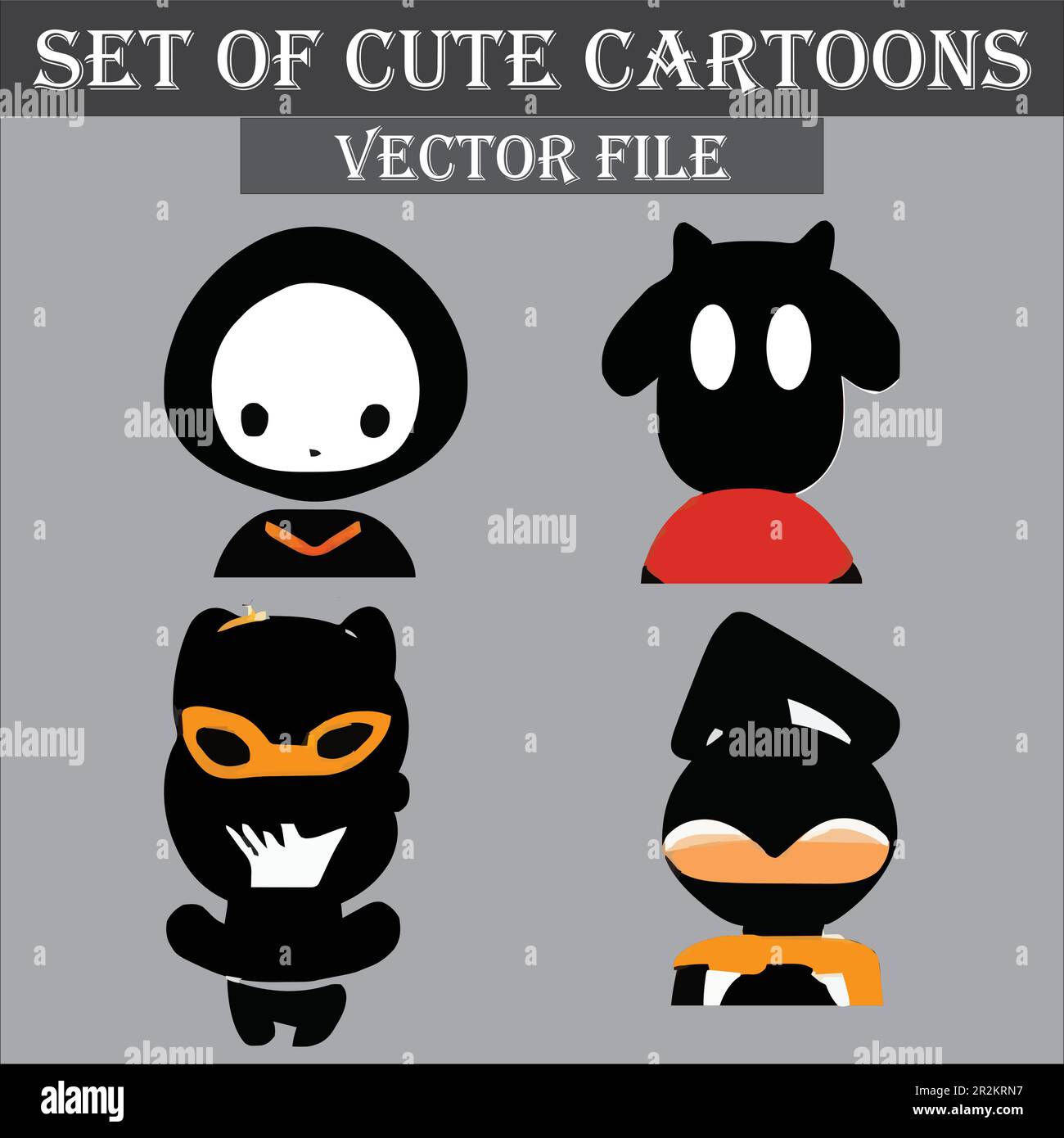 Cute cartoon characters designs vector file Stock Vector Image & Art ...