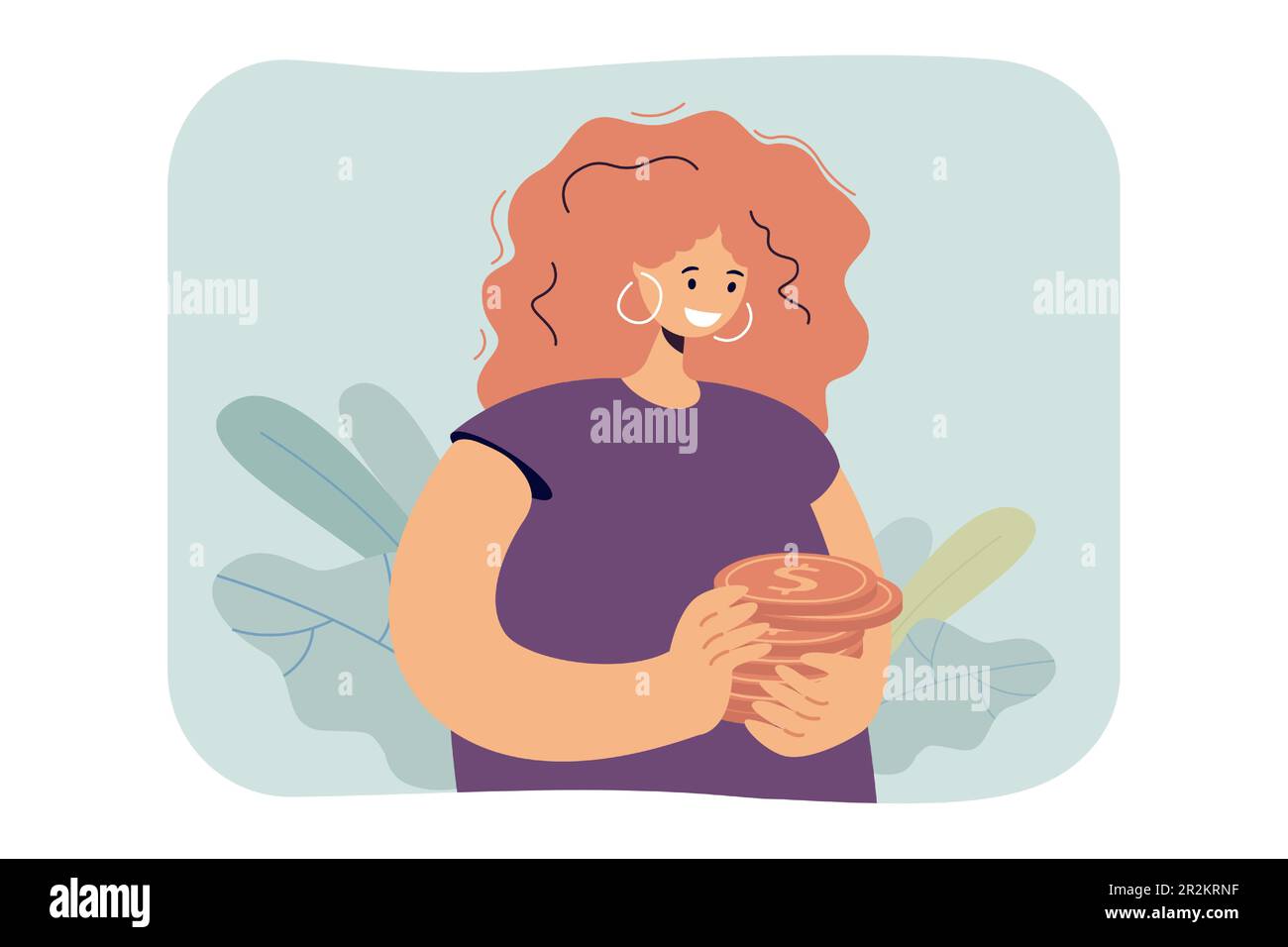 Person holding stack coins Cut Out Stock Images & Pictures - Alamy