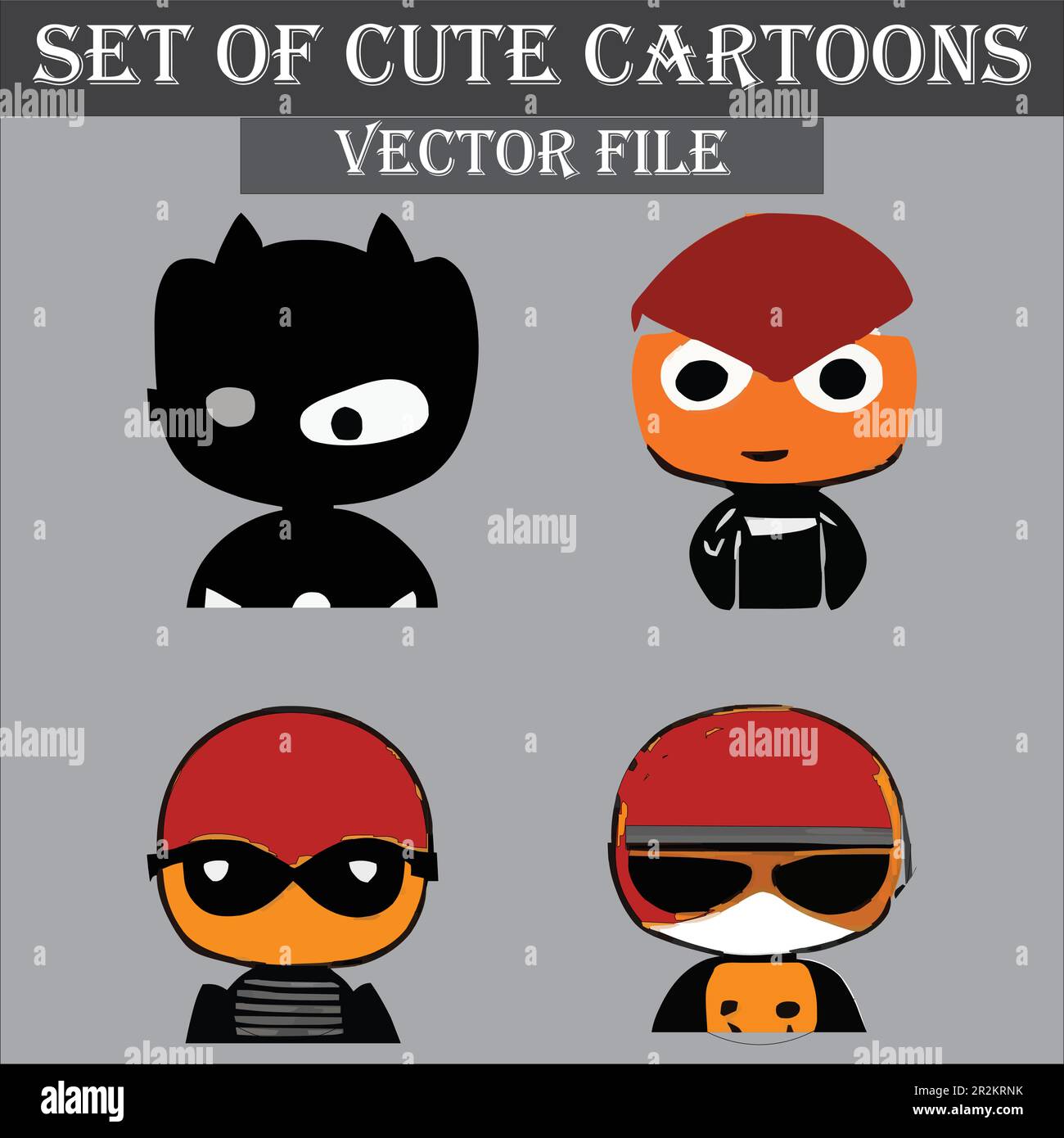 Cute cartoon characters designs vector file Stock Vector Image & Art ...