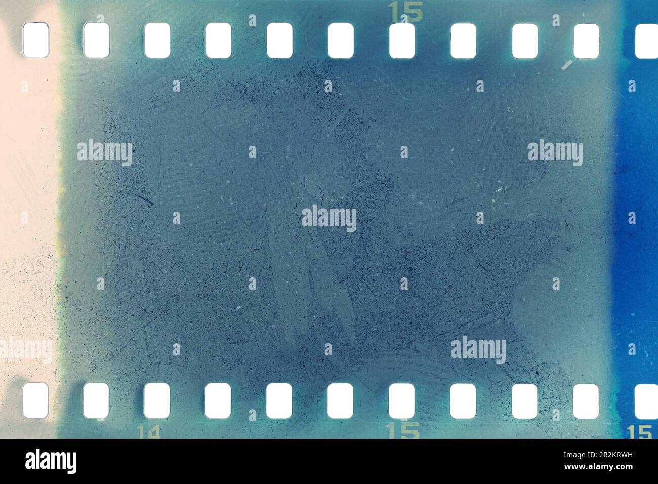 Dusty and grungy 35mm film texture or surface. Perforated scratched ...