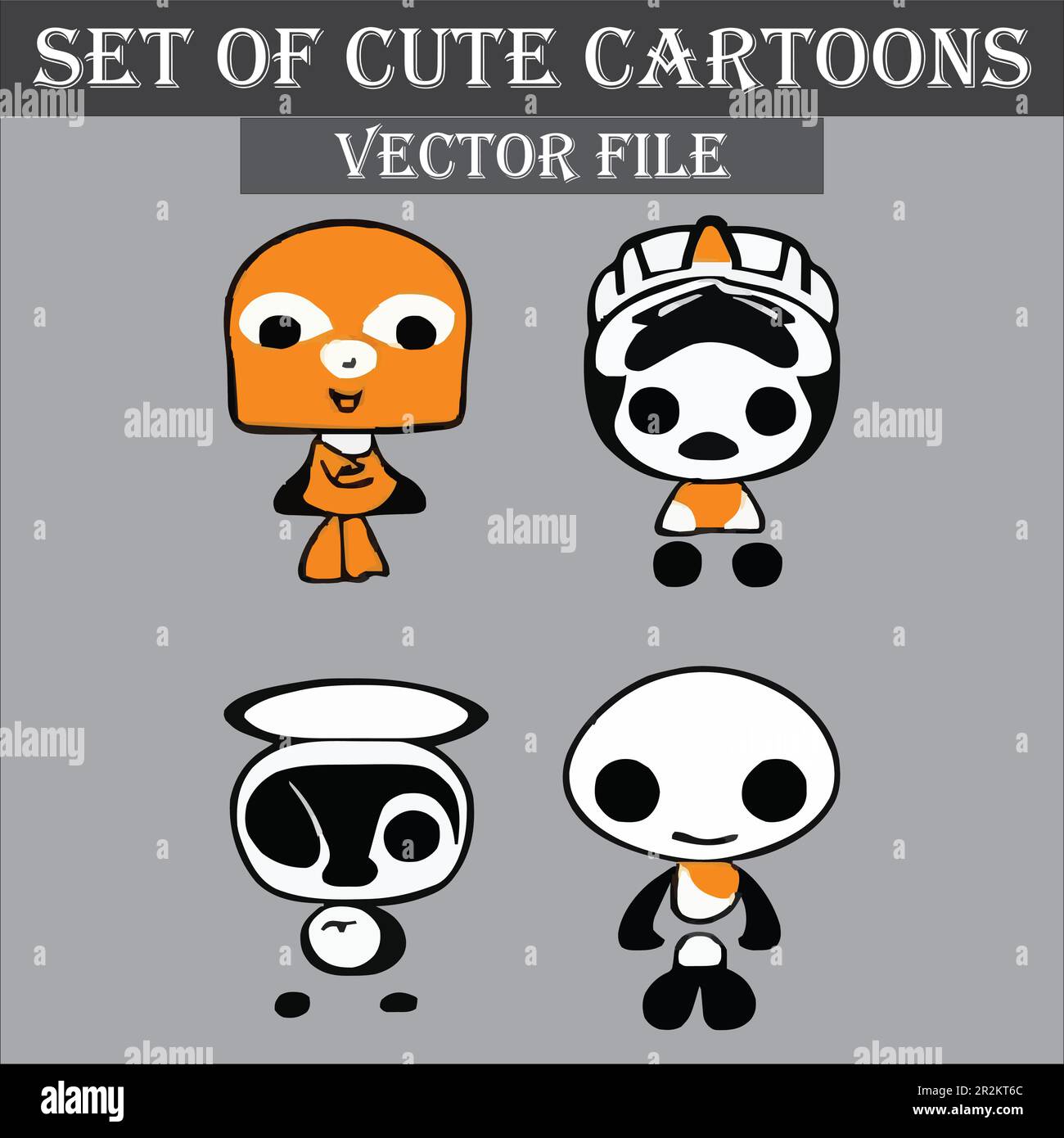 Cute cartoon characters designs vector file Stock Vector Image & Art ...