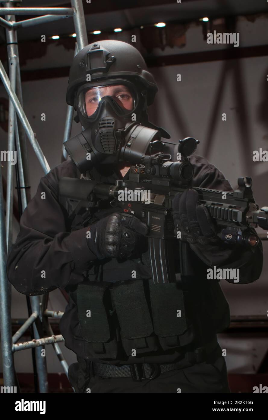 An airsoft player in the role of a British Special Forces soldier from ...