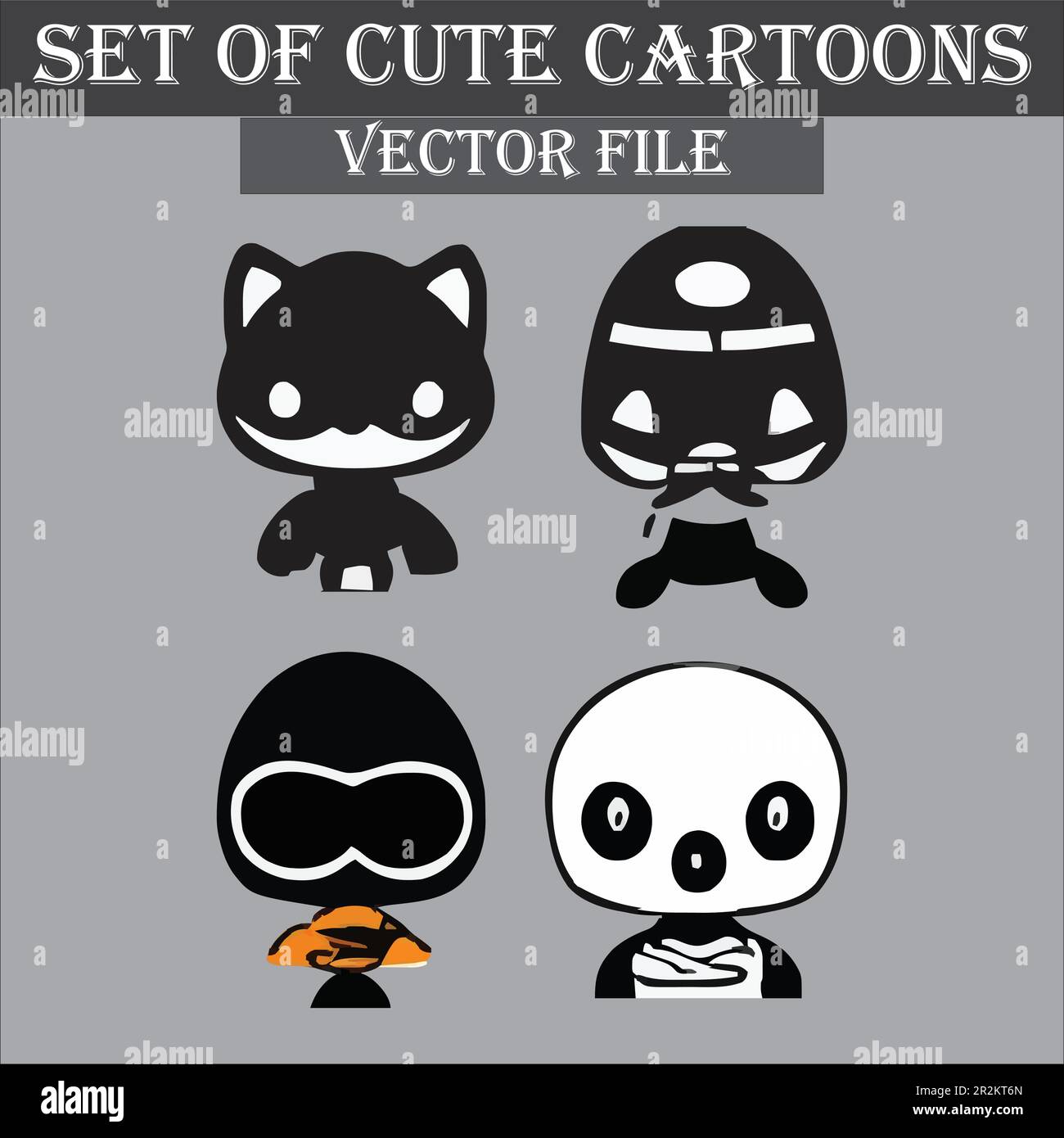 Cute cartoon characters designs vector file Stock Vector Image & Art ...