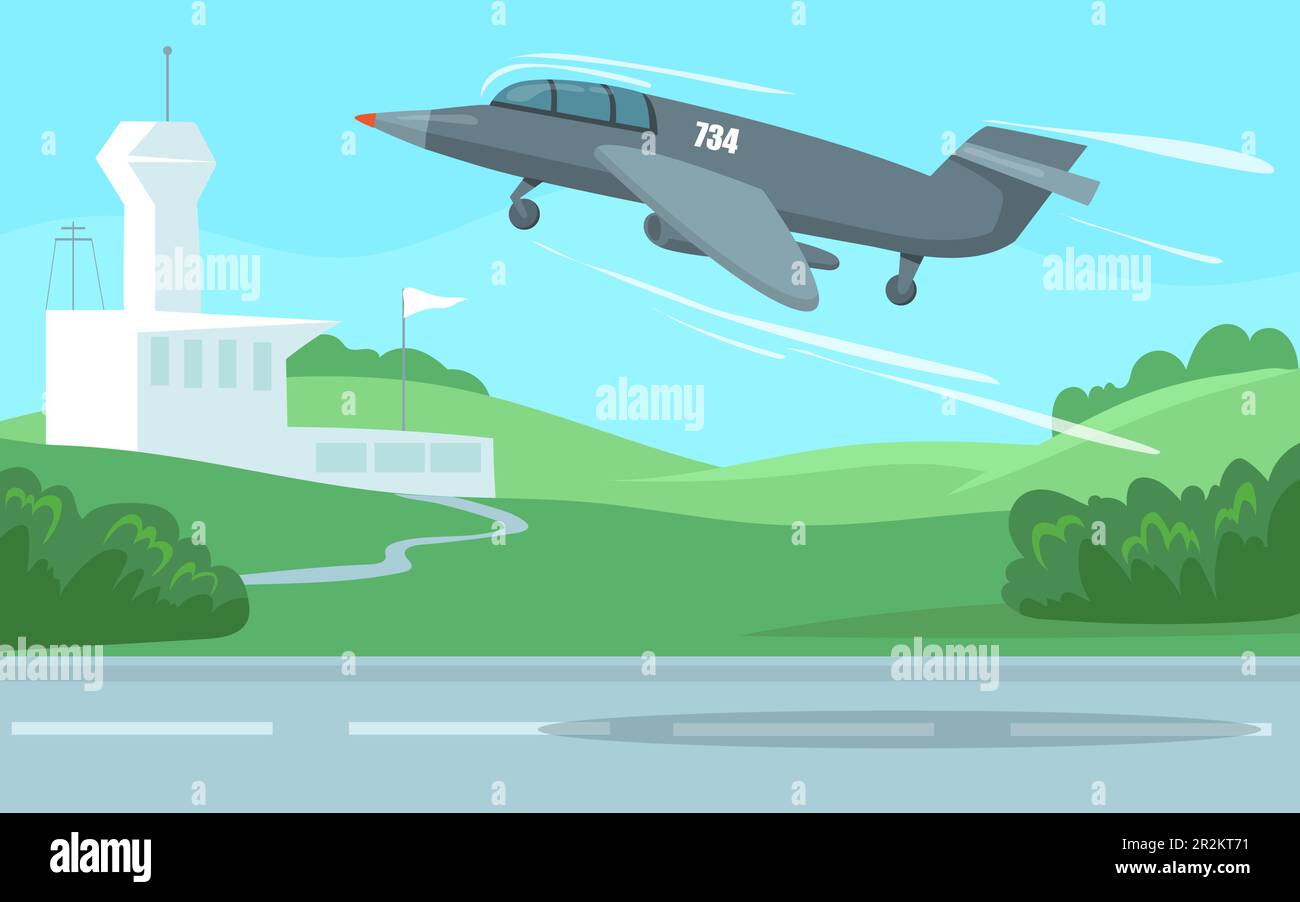 Runway plane military Stock Vector Images - Alamy