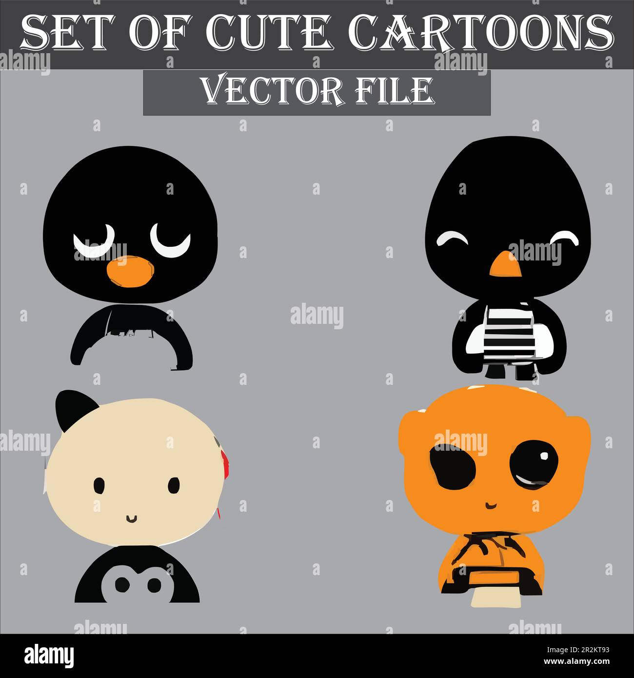 Cute cartoon characters designs vector file Stock Vector Image & Art ...