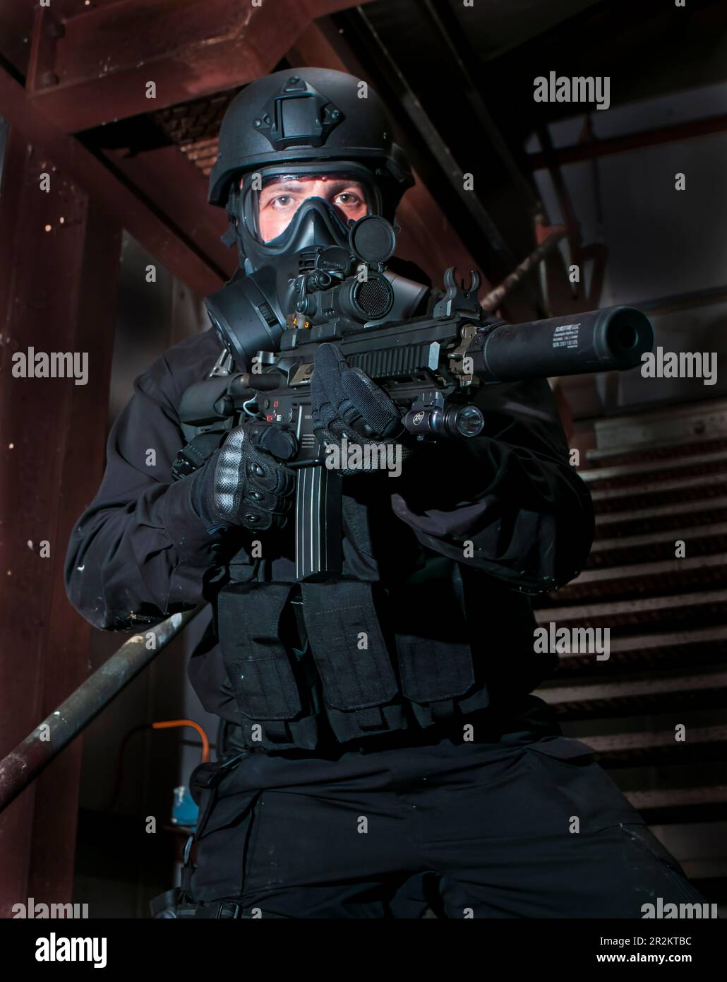 An airsoft player in the role of a British Special Forces soldier from ...