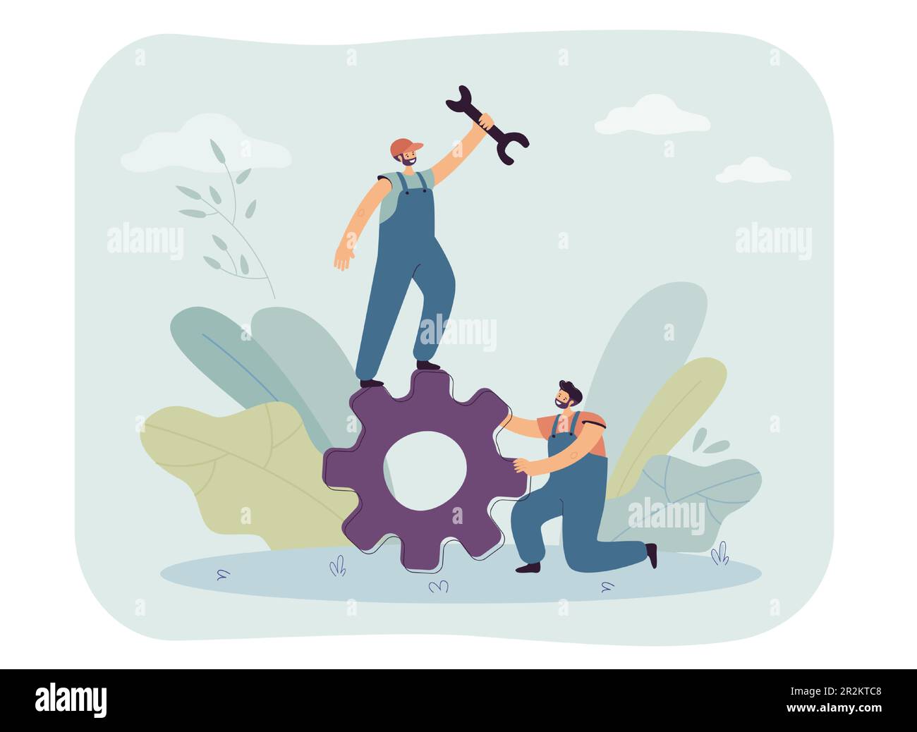 Tiny men repairing vector illustration Stock Vector Image & Art - Alamy
