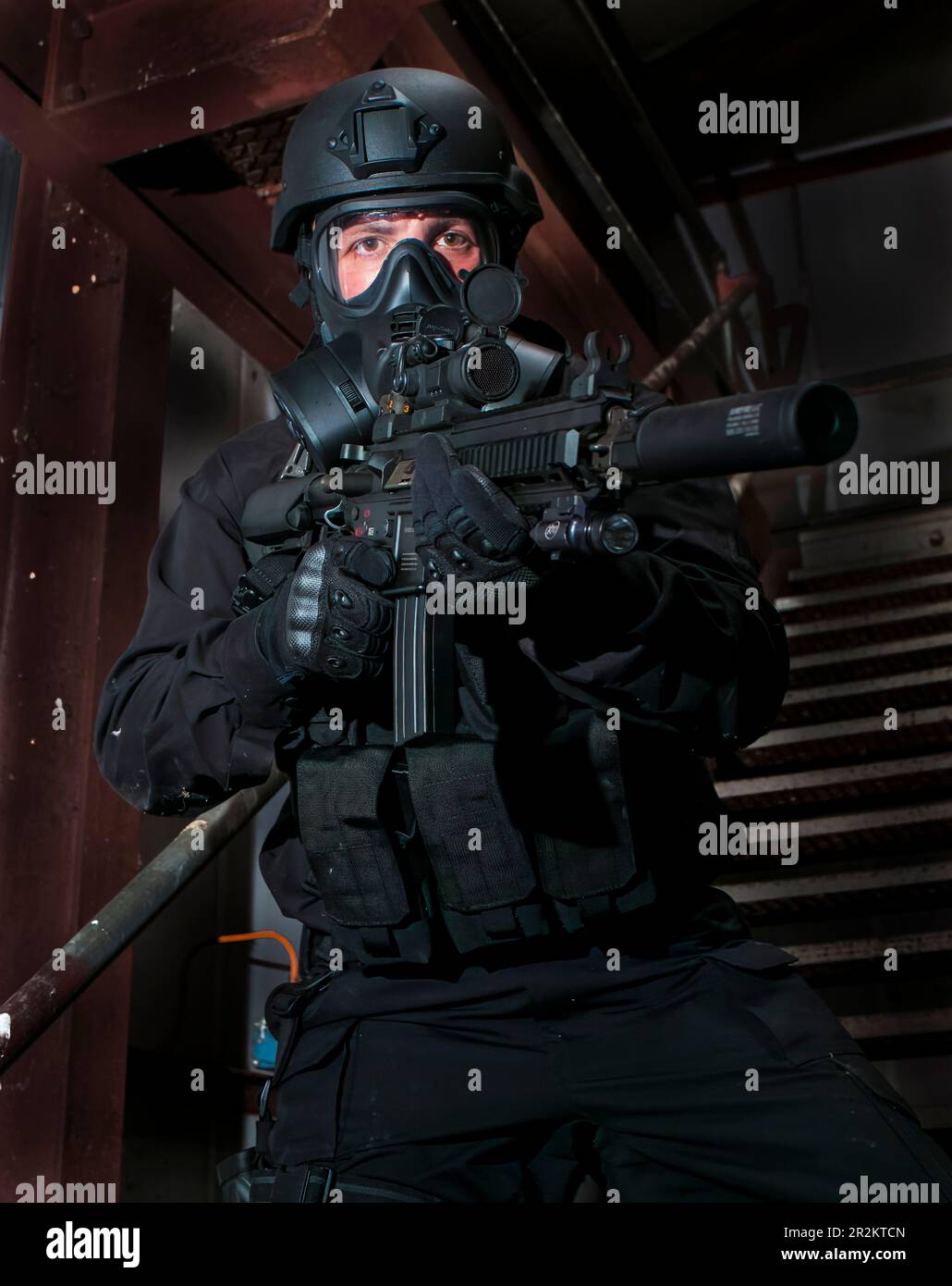 An airsoft player in the role of a British Special Forces soldier from ...