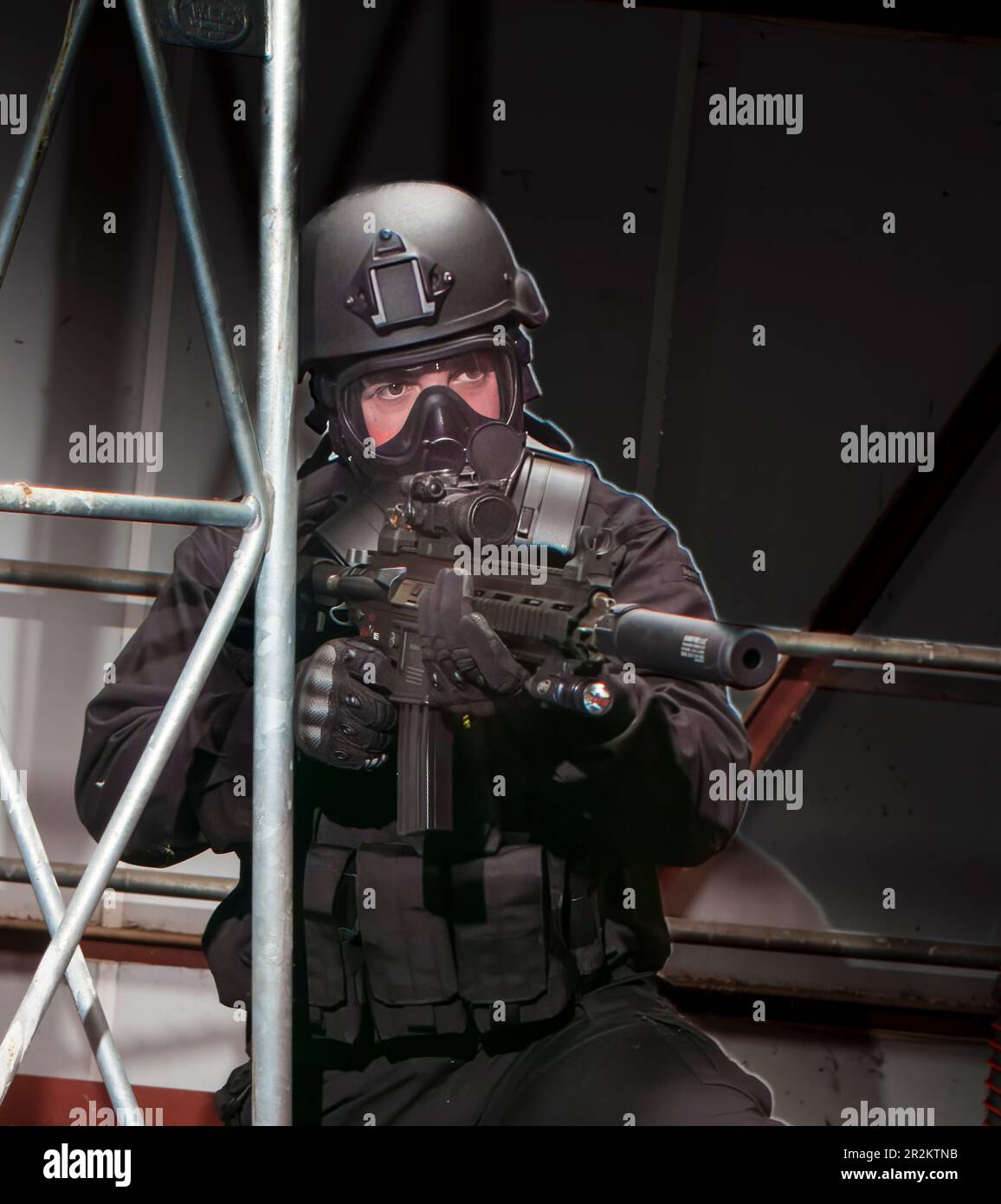 An airsoft player in the role of a British Special Forces soldier from ...