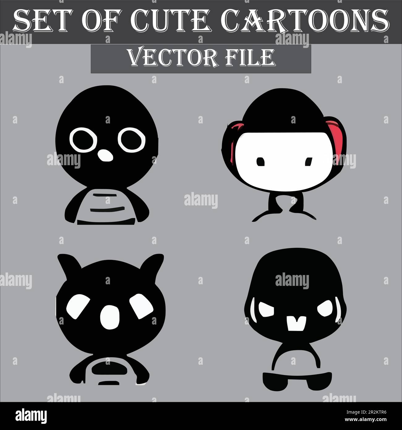 Cute cartoon characters designs vector file Stock Vector Image & Art ...