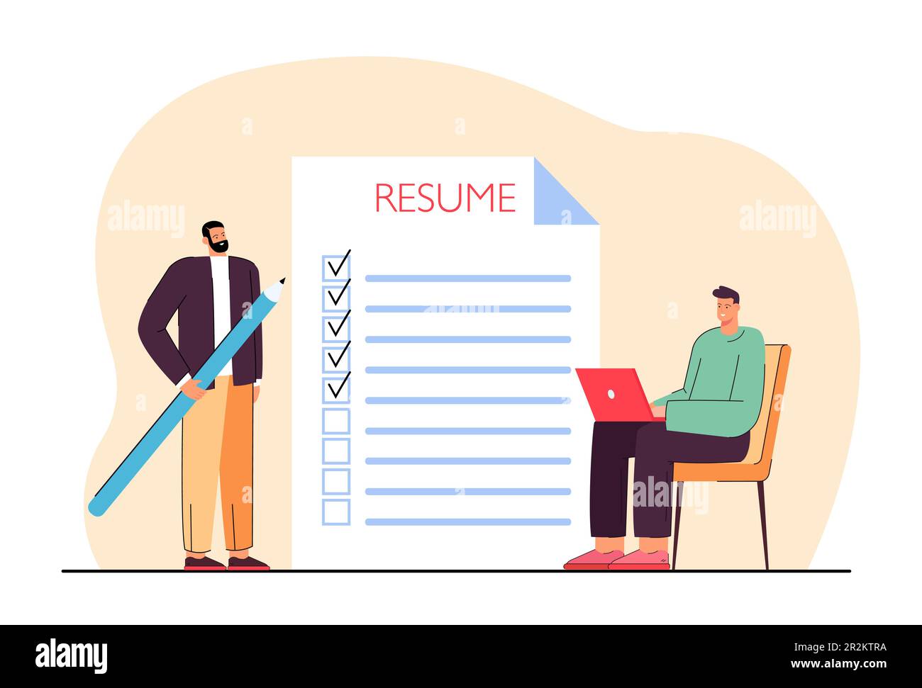 Man applying for job vector illustration Stock Vector Image & Art - Alamy