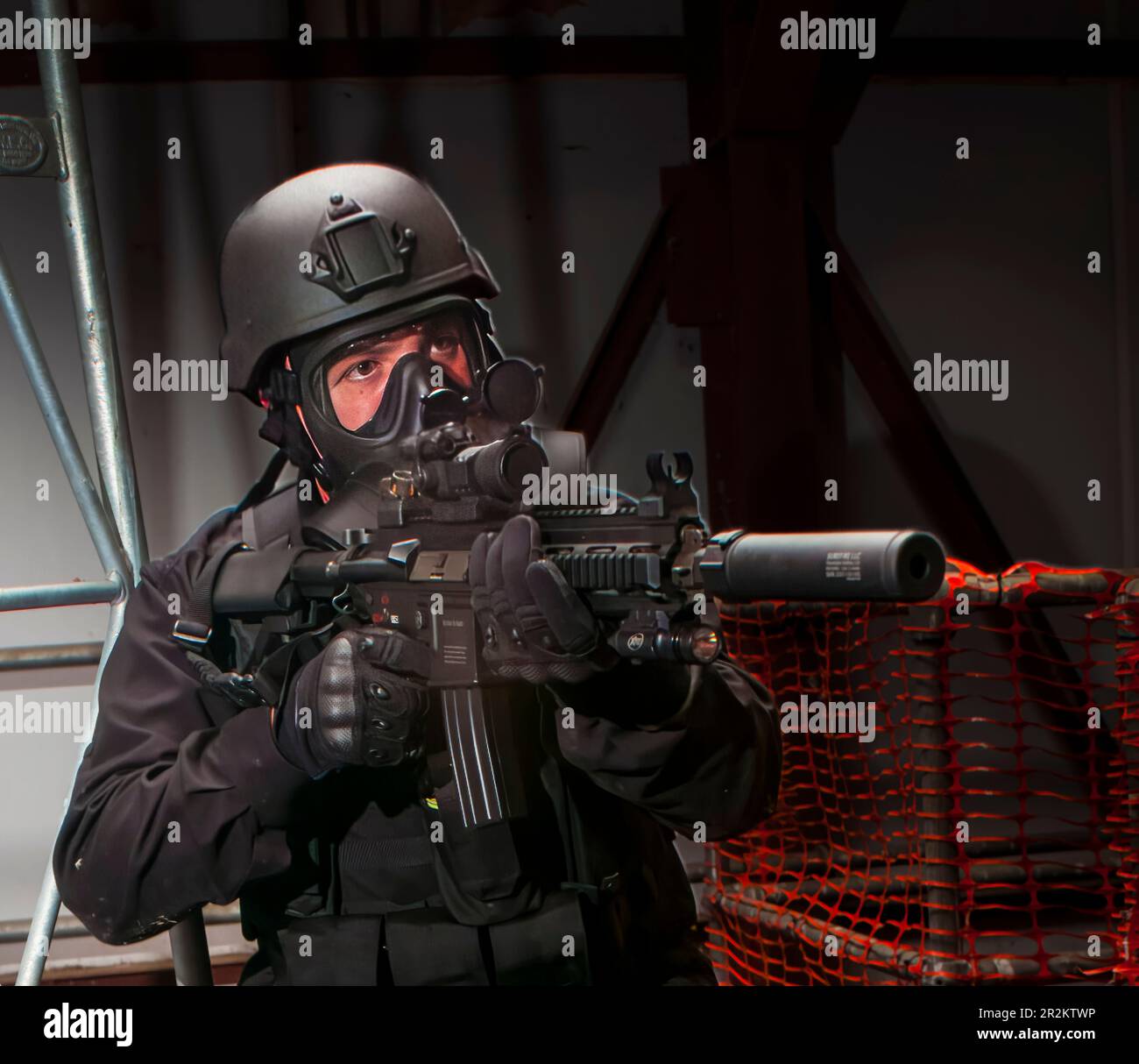 An airsoft player in the role of a British Special Forces soldier from ...