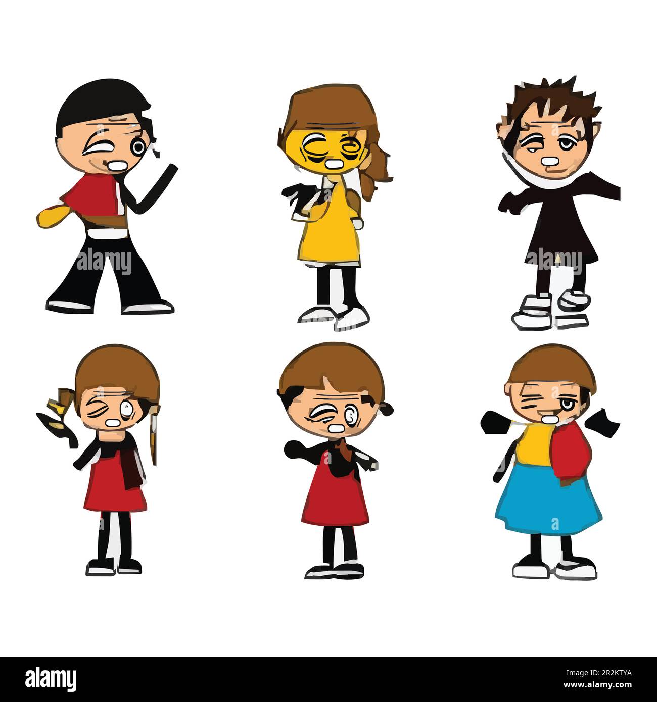 Cute cartoon characters designs vector file Stock Vector Image & Art ...