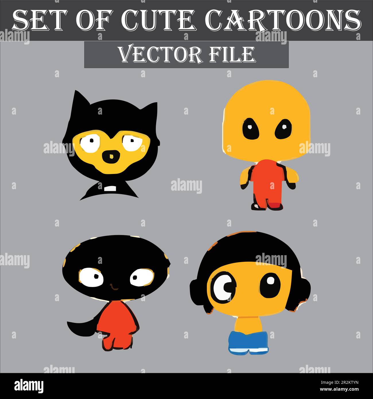 Cute Cartoon Characters Designs Vector File Stock Vector Image And Art Alamy 