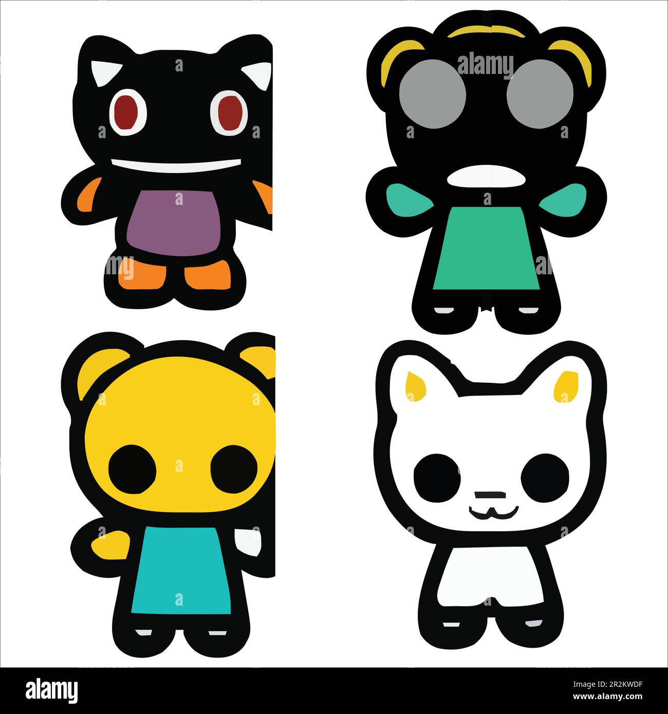 Cute cartoon characters designs vector file Stock Vector Image & Art ...