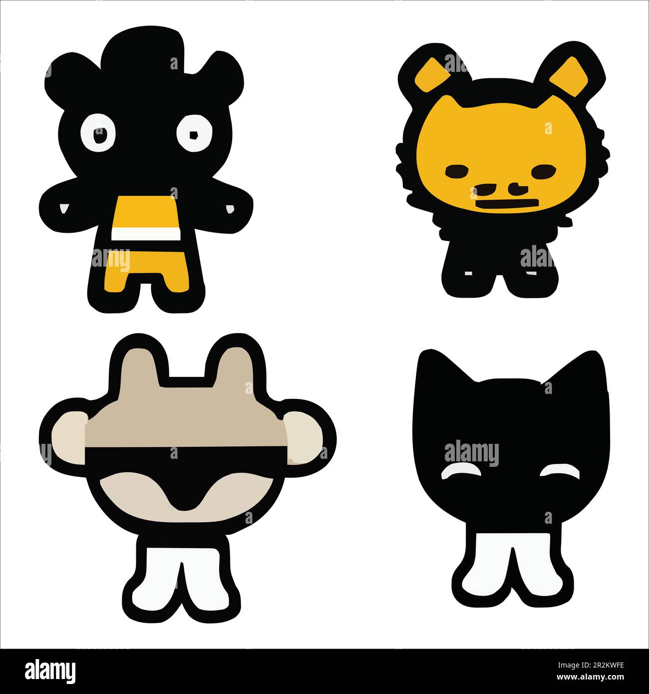 Cute cartoon characters designs vector file Stock Vector Image & Art ...