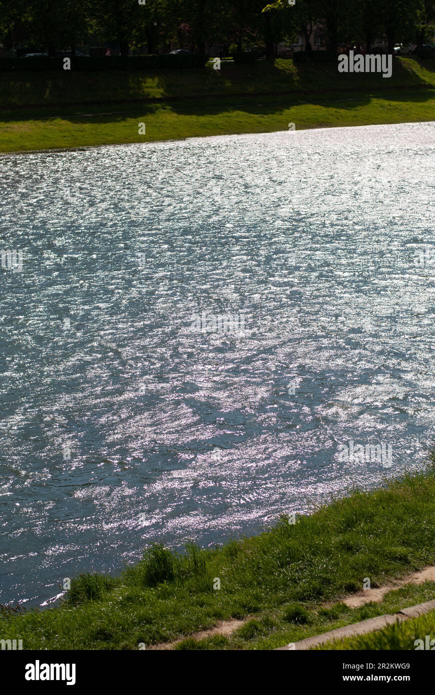View of clear water of river in the light of sun Stock Photo - Alamy