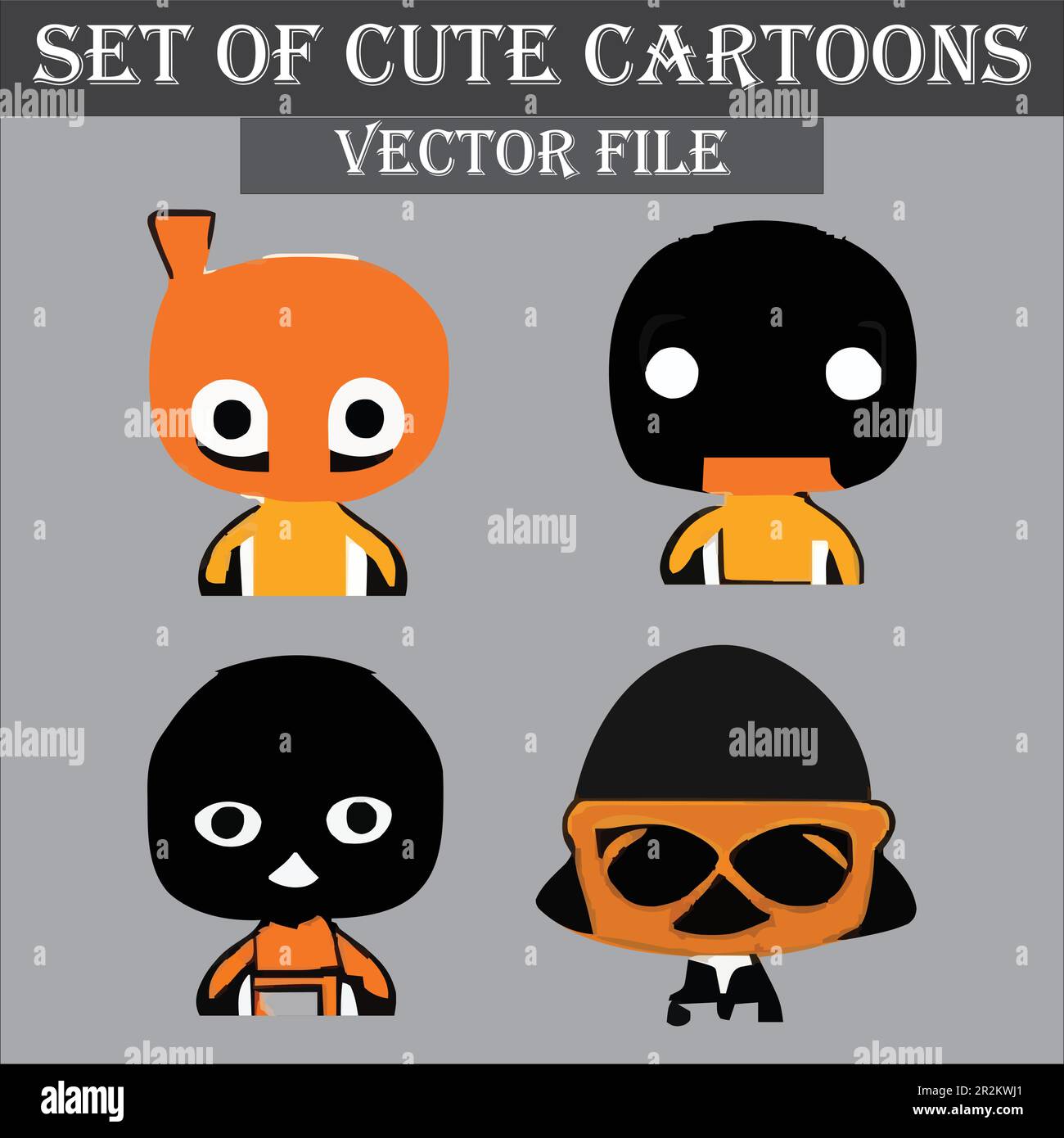Cute cartoon characters designs vector file Stock Vector Image & Art ...