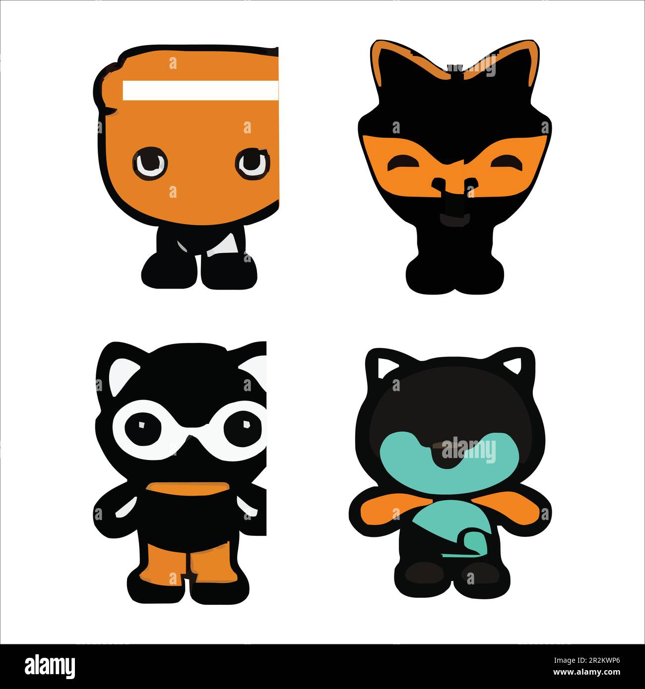 Cute cartoon characters designs vector file Stock Vector Image & Art ...