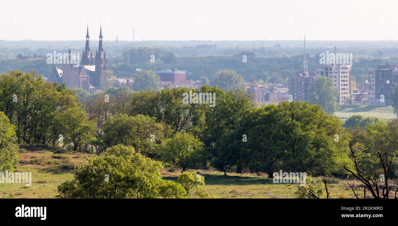 the village of Mook from the Mookerheide in Limburg, the Netherlands ...