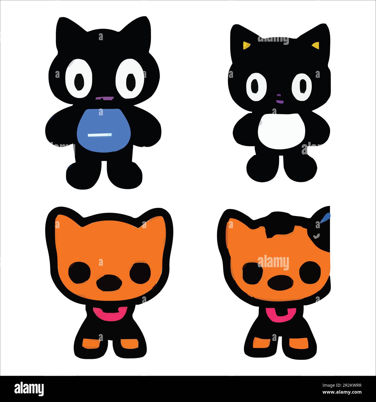 Cute cartoon characters designs vector file Stock Vector Image & Art ...