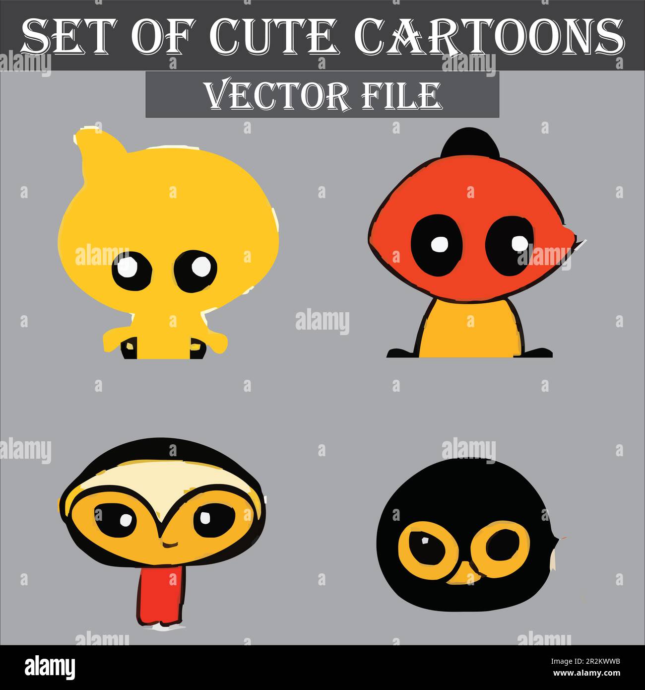 Cute cartoon characters designs vector file Stock Vector Image & Art ...