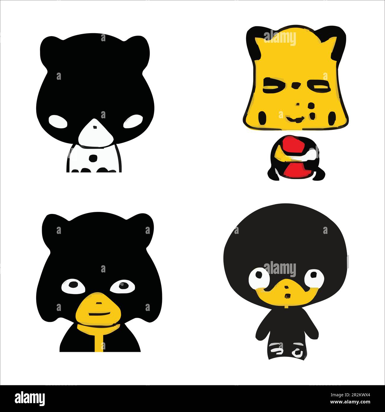 Cute cartoon characters designs vector file Stock Vector Image & Art ...