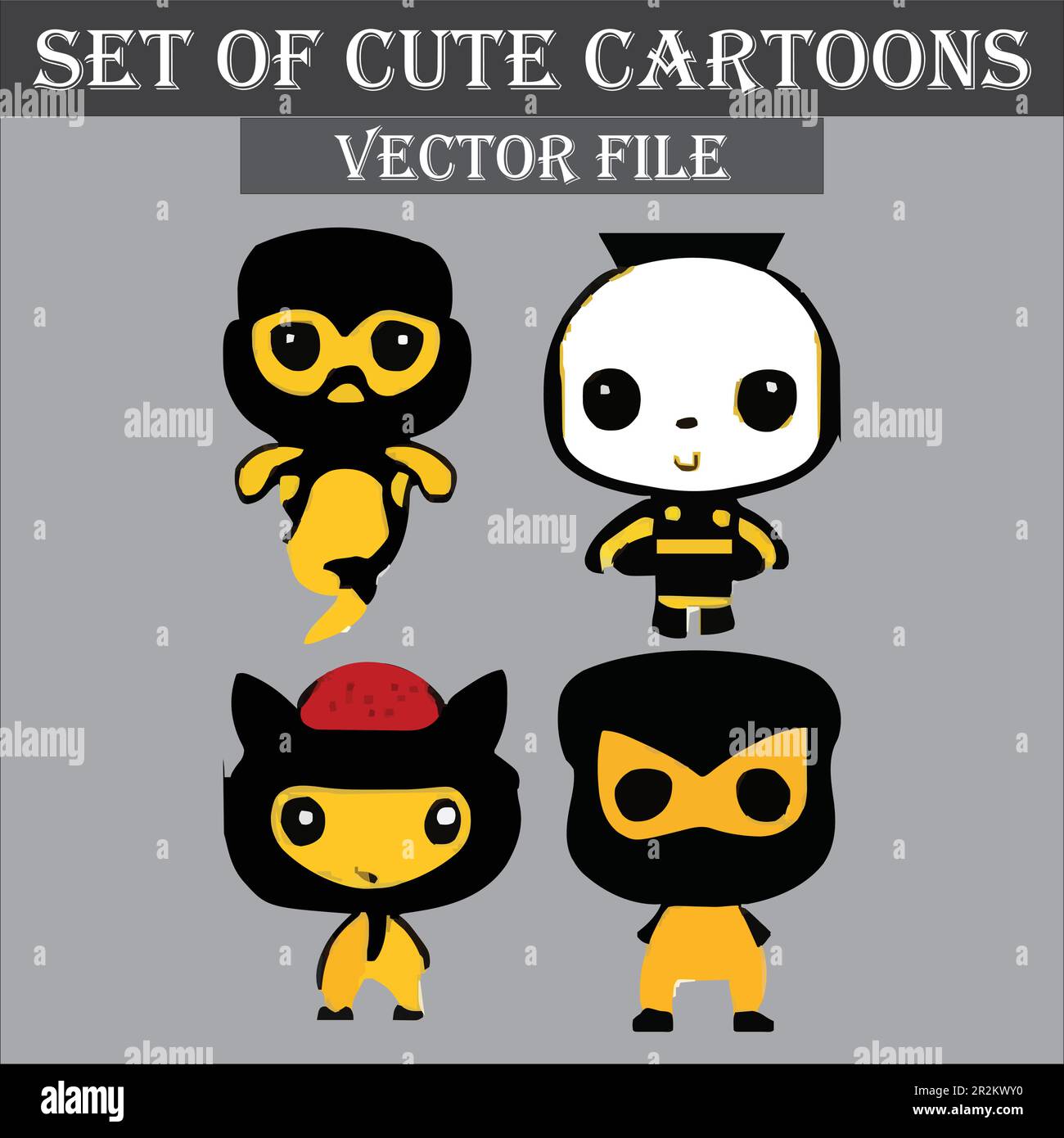 Cute cartoon characters designs vector file Stock Vector Image & Art ...