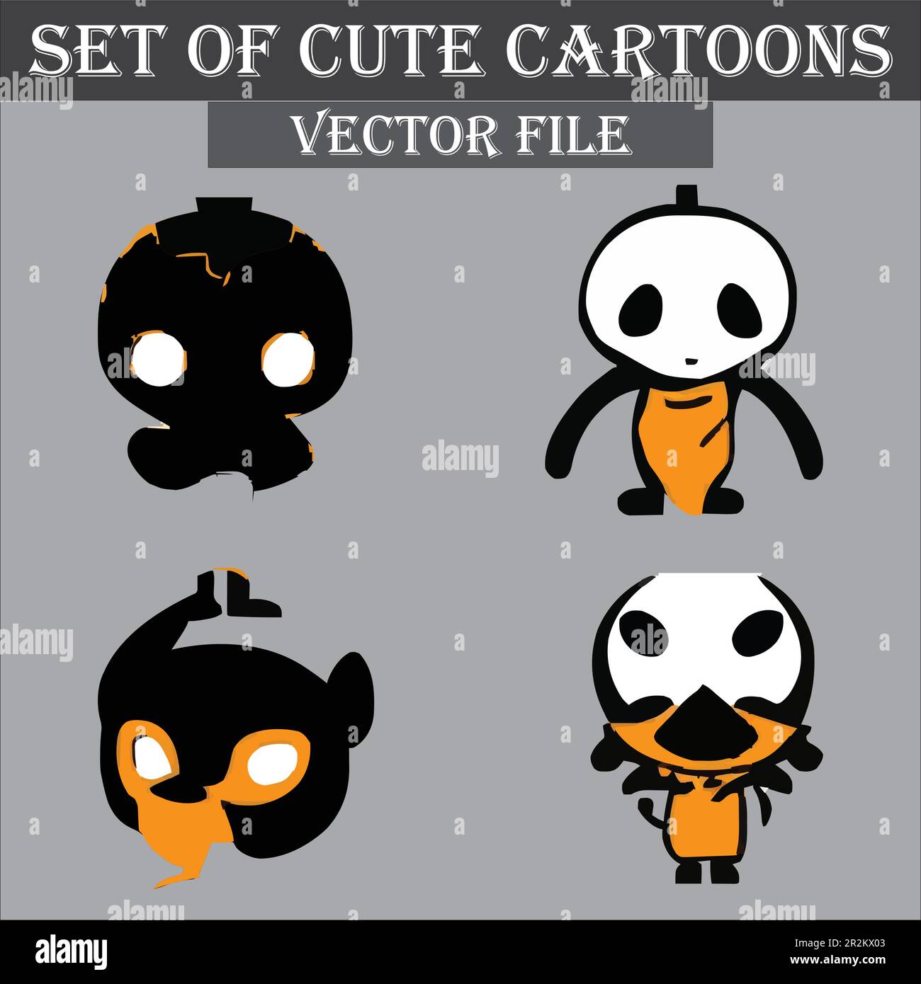 Cute cartoon characters designs vector file Stock Vector Image & Art ...