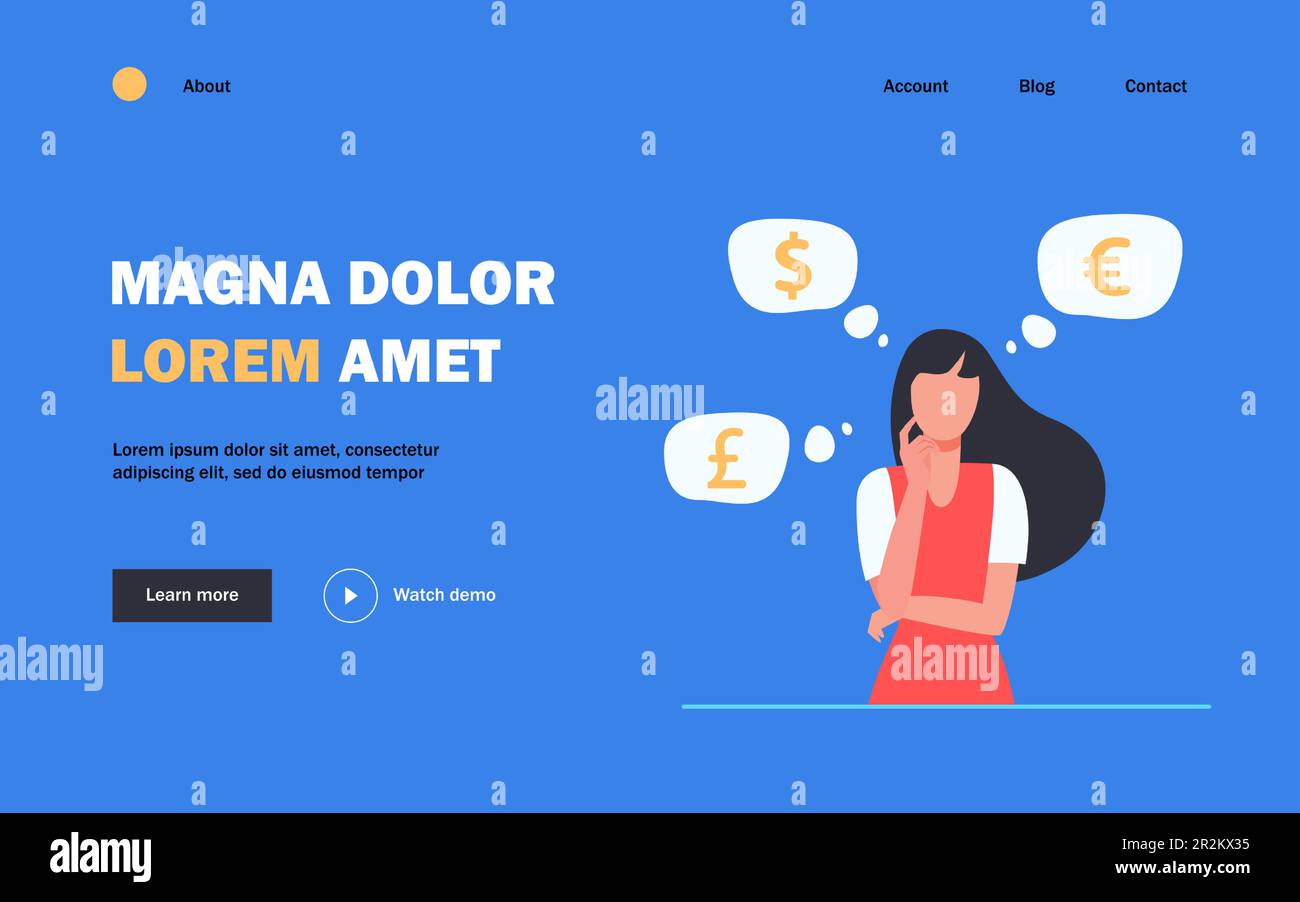 Thinking woman money dollar Stock Vector Images - Alamy