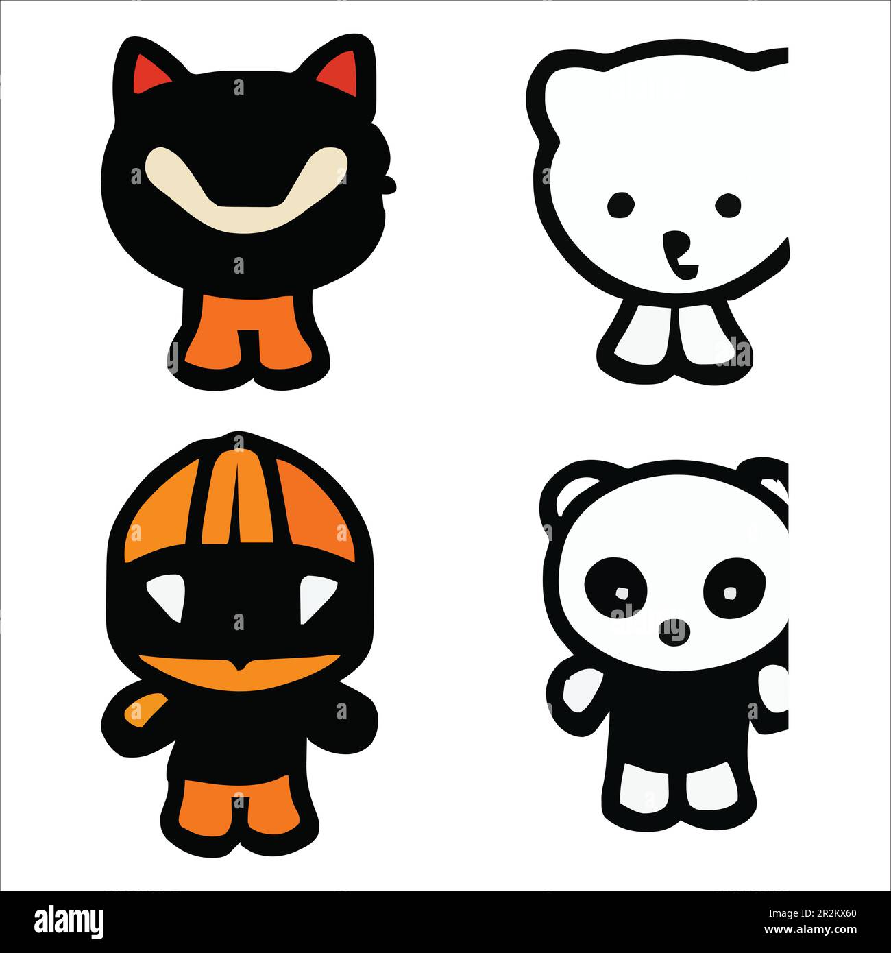 Cute cartoon characters designs vector file Stock Vector Image & Art ...
