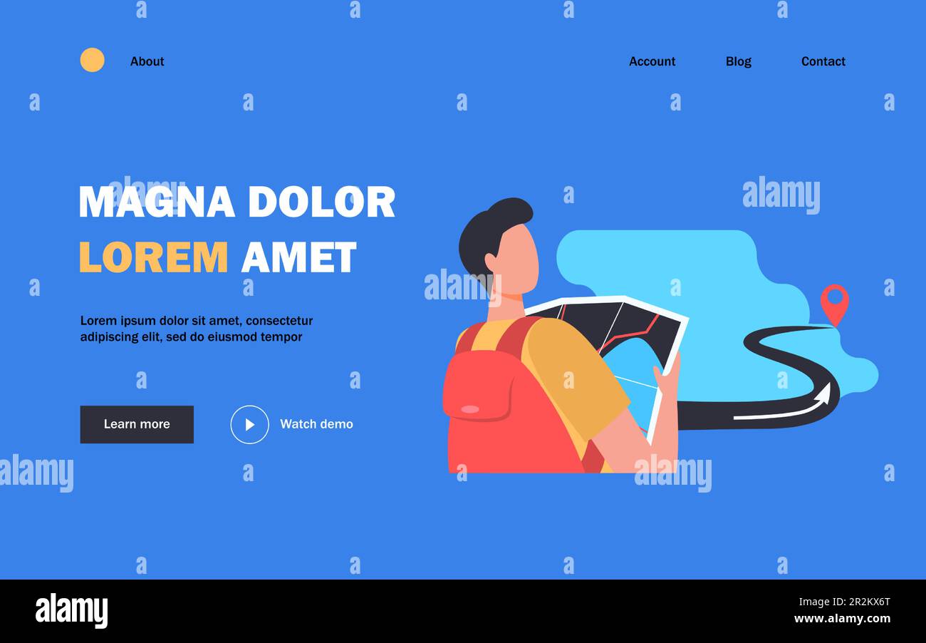 Man looking for route on map Stock Vector Image & Art - Alamy