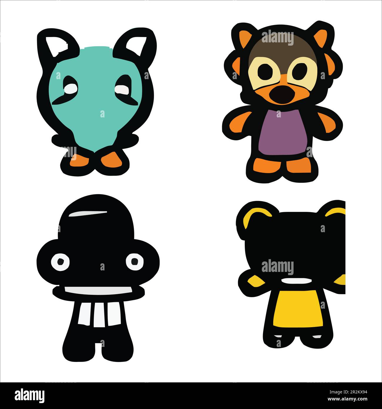 Cute cartoon characters designs vector file Stock Vector Image & Art ...