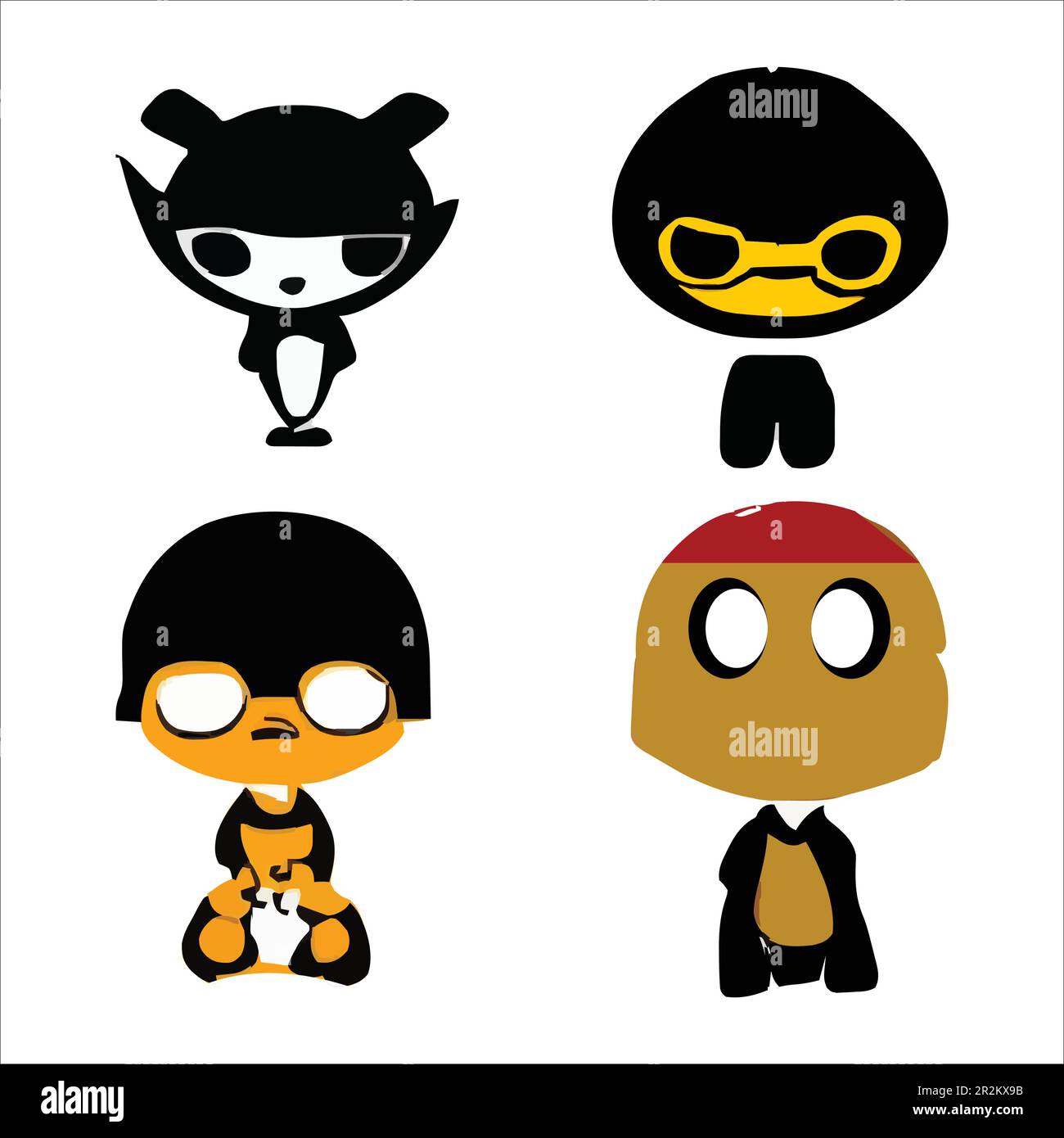 Cute cartoon characters designs vector file Stock Vector Image & Art ...