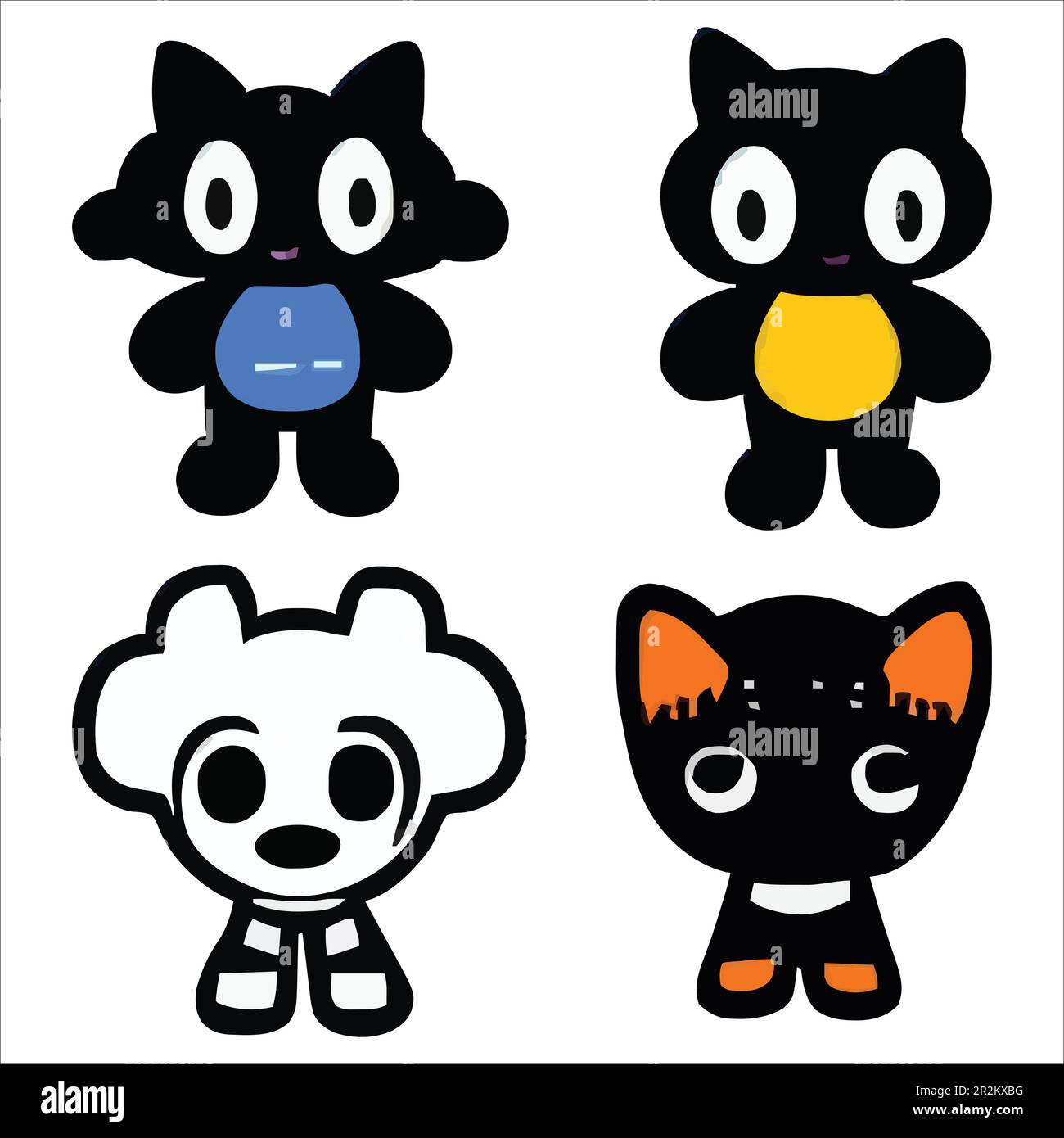 Cute cartoon characters designs vector file Stock Vector Image & Art ...