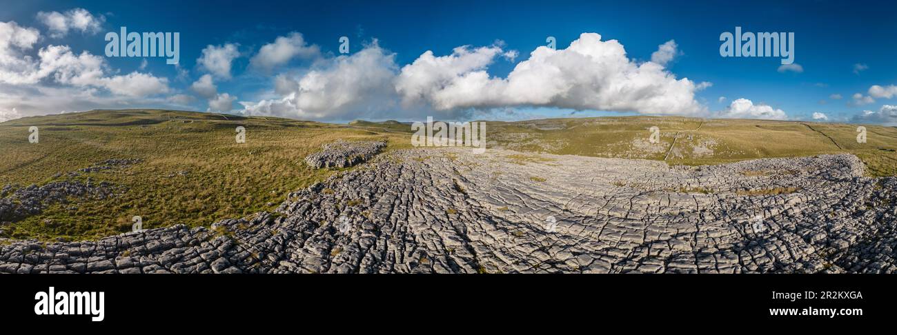 A majestic scenery of Dean Moor, featuring a limestone outcrop ...