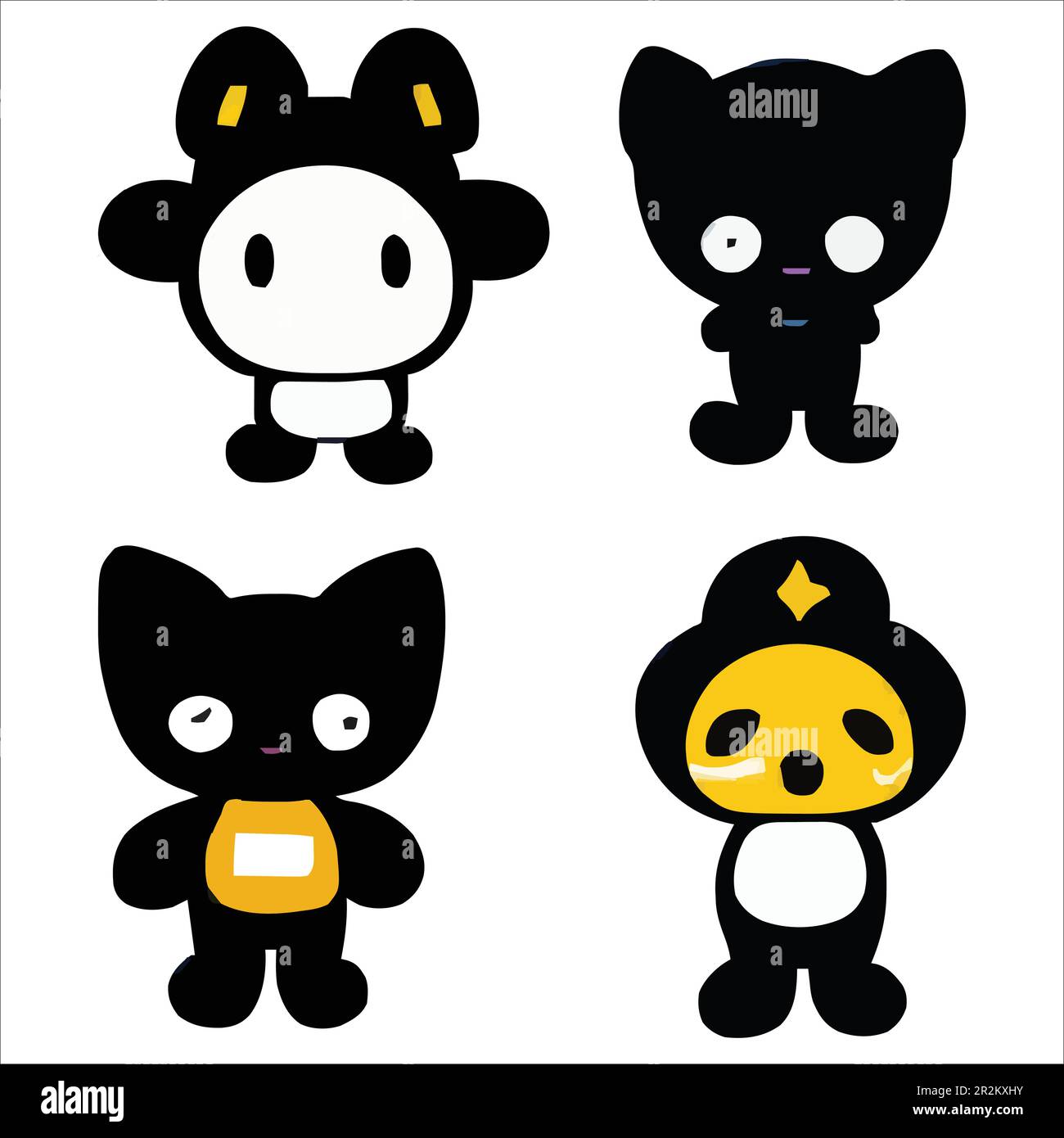 Cute cartoons characters designs vector file Stock Vector Image & Art ...