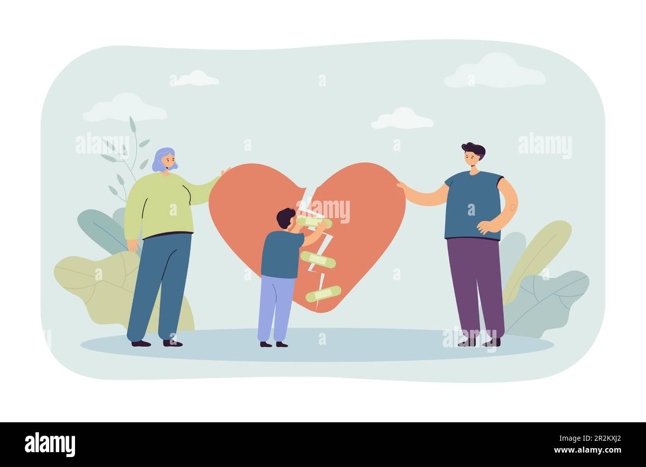 Divorced family getting back together Stock Vector Image & Art - Alamy