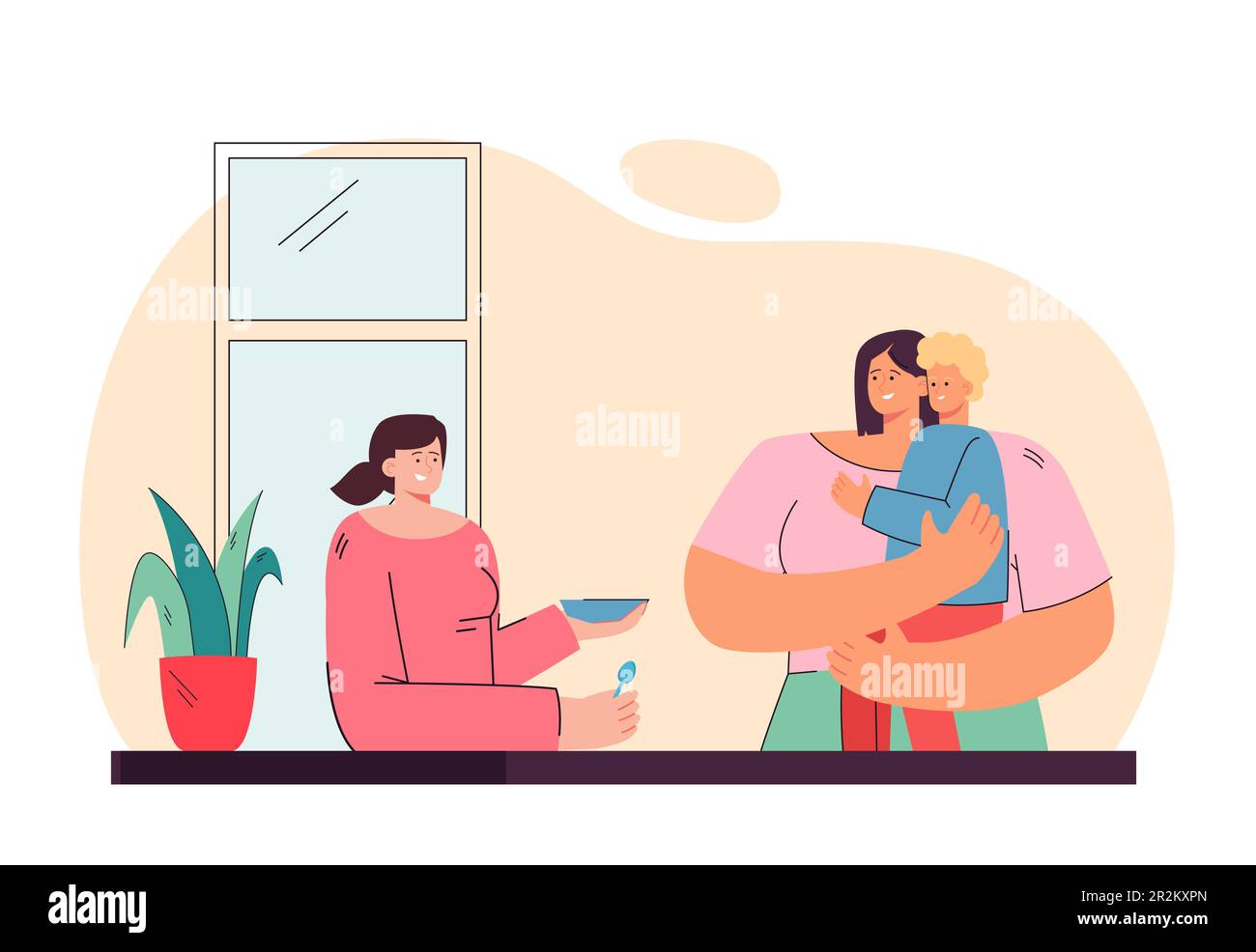 Adult male feeding young Stock Vector Images - Alamy