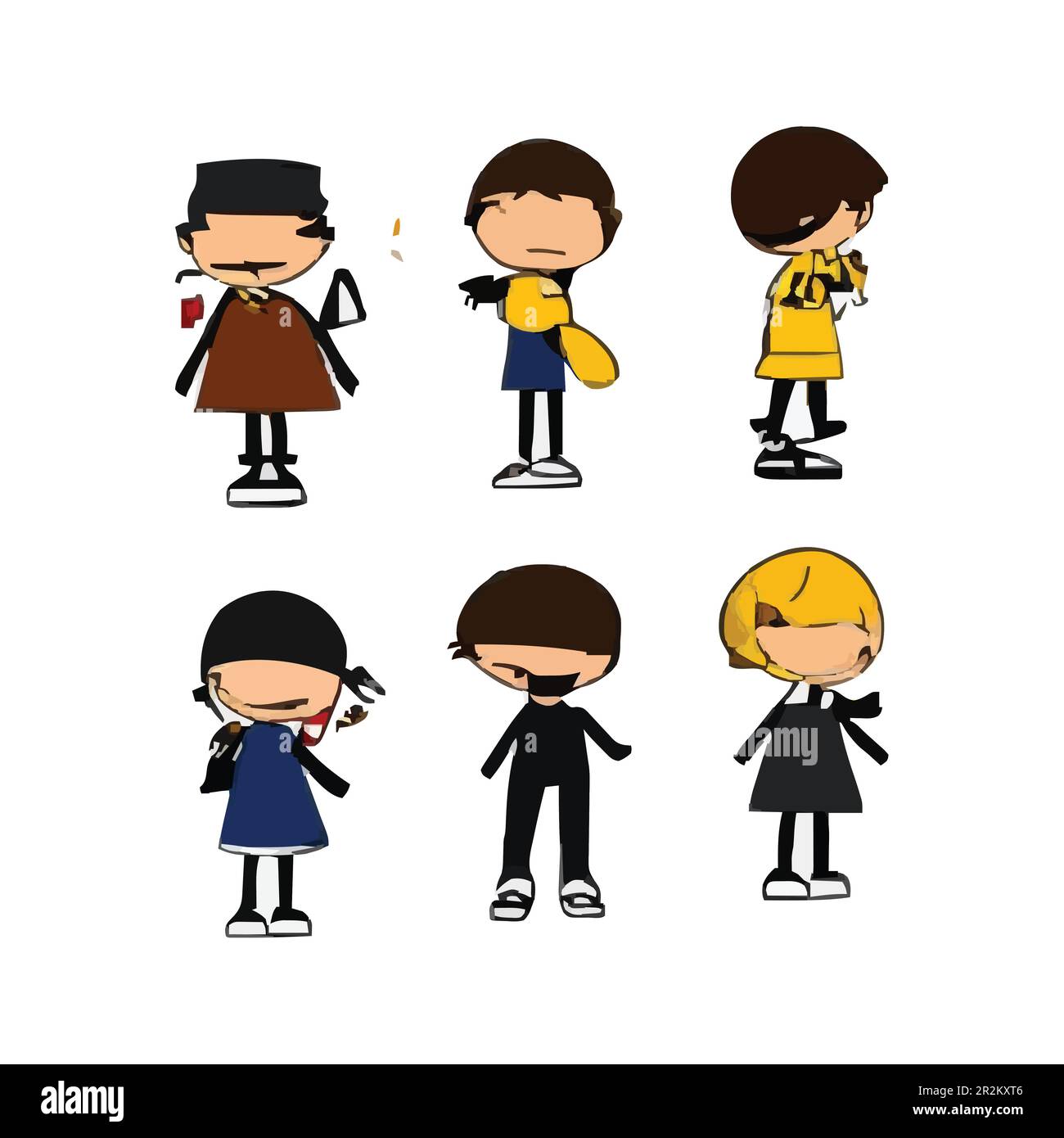 Cute cartoons characters designs vector file Stock Vector Image & Art ...