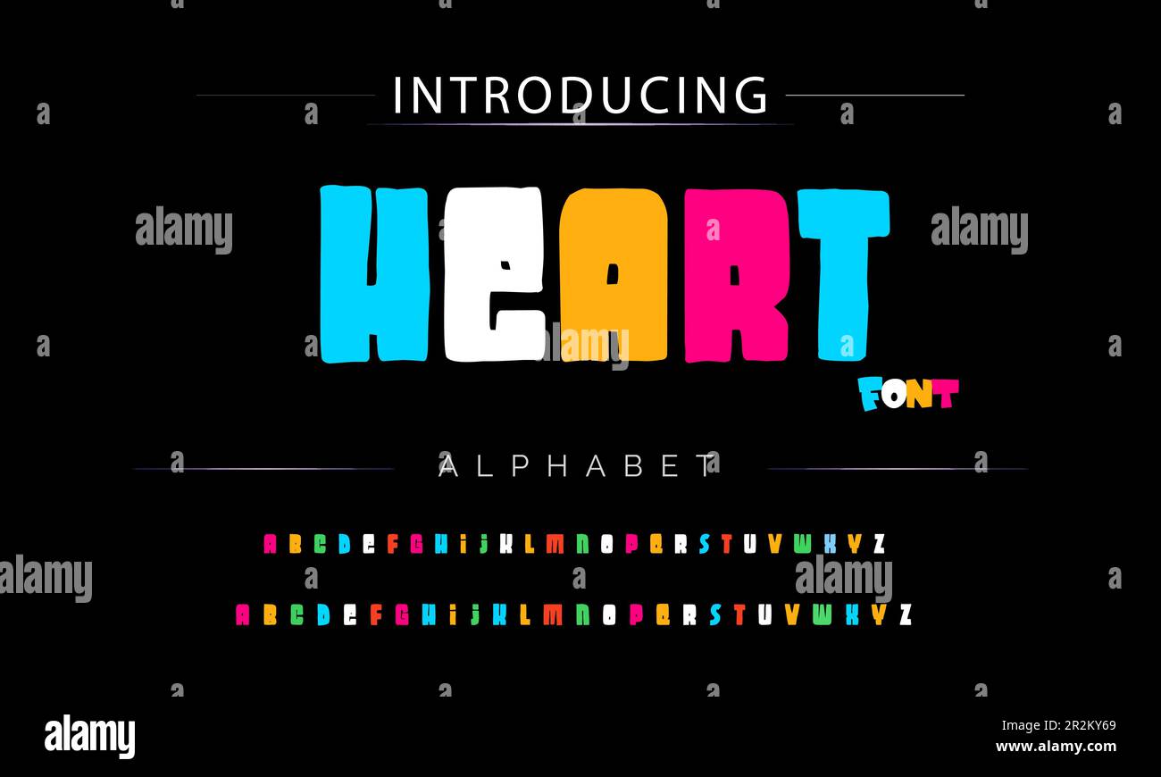 Funky colorful cartoon font type. Vector alphabet Stock Vector Image ...
