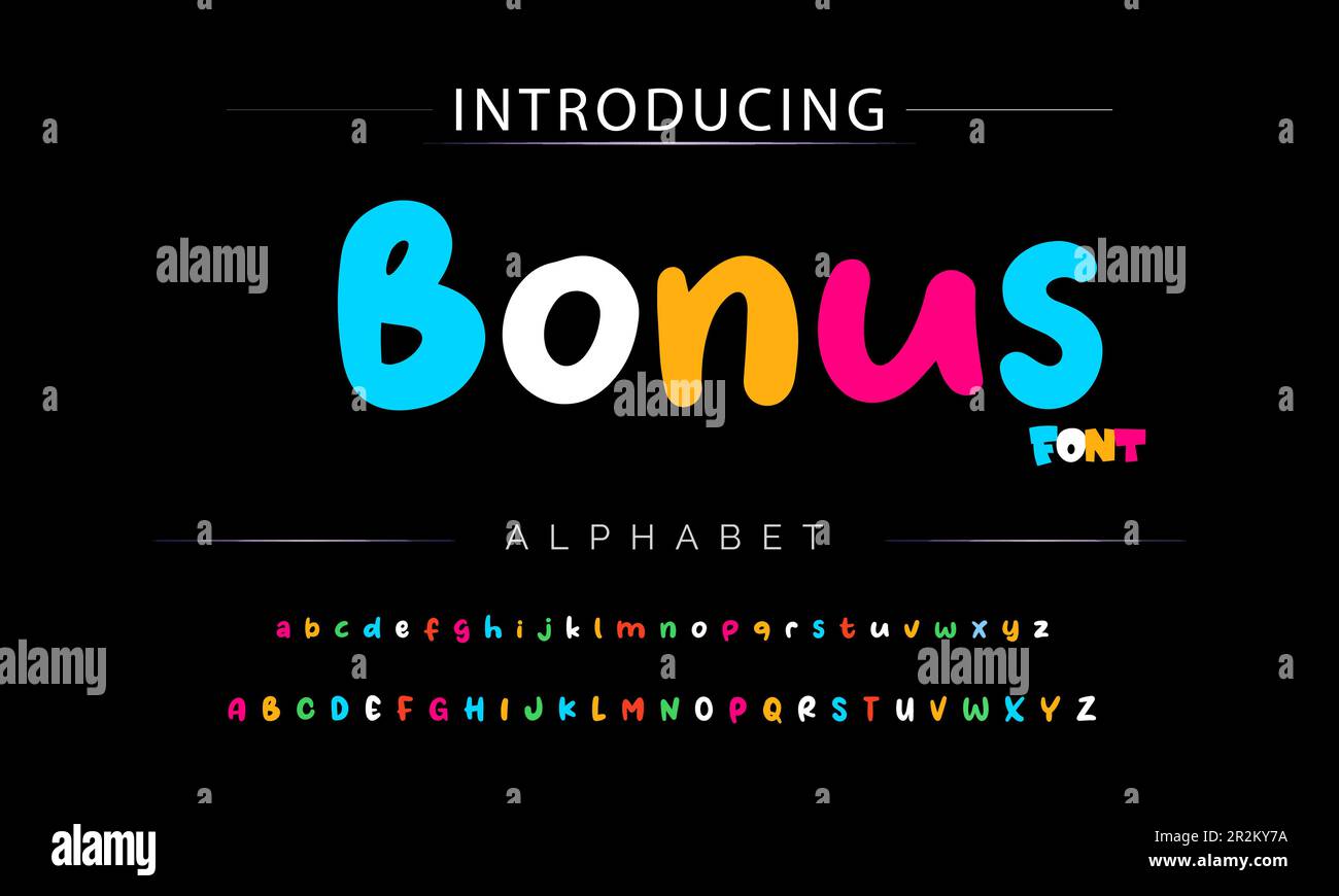 Funky colorful cartoon font type. Vector alphabet Stock Vector Image ...