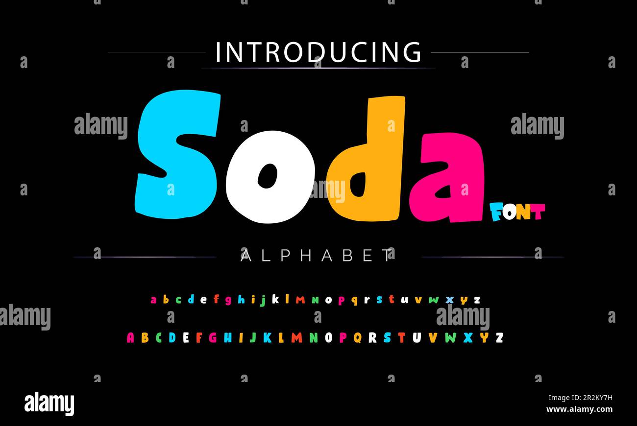 Funky colorful cartoon font type. Vector alphabet Stock Vector Image ...