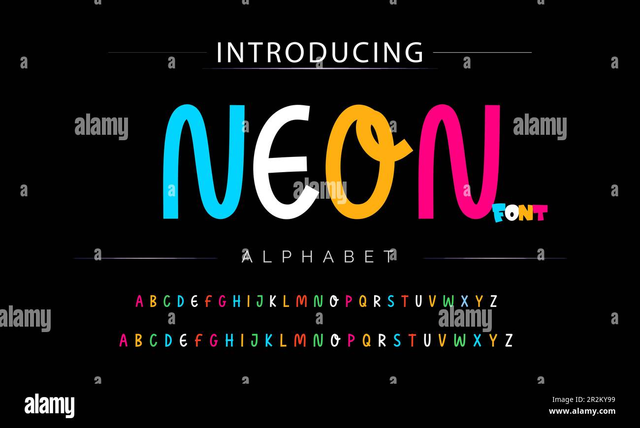 Funky colorful cartoon font type. Vector alphabet Stock Vector Image ...