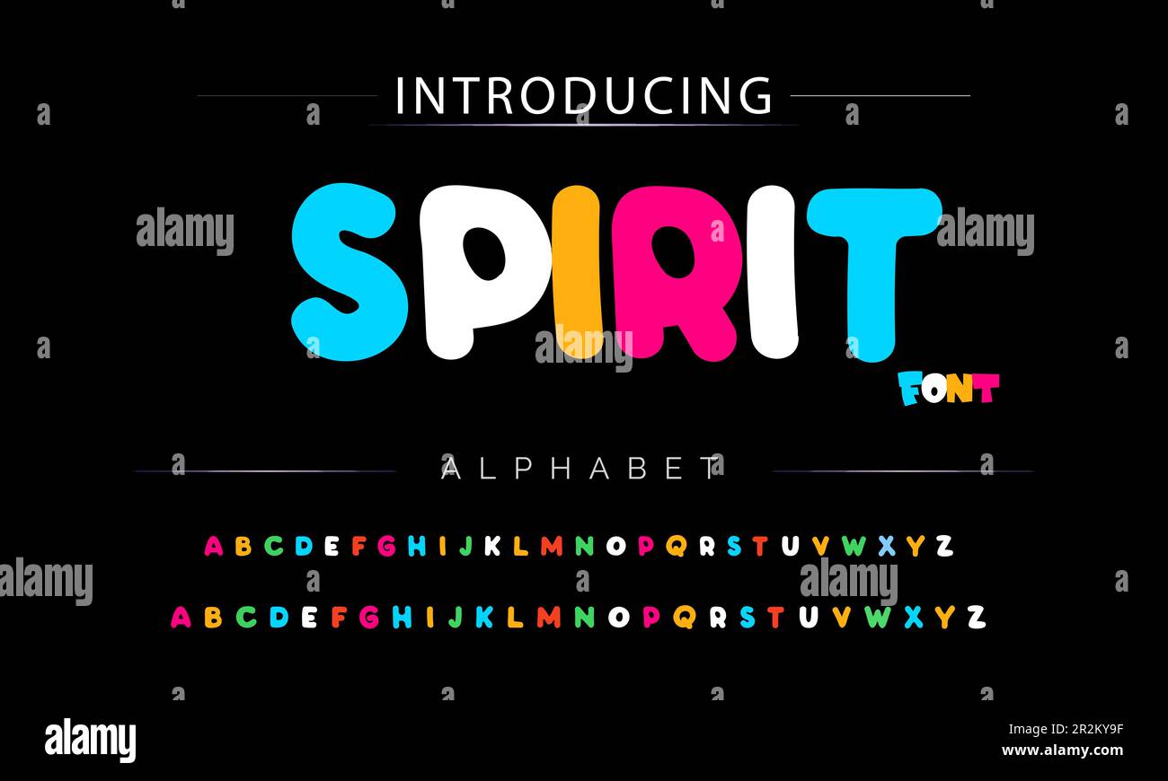 Funky colorful cartoon font type. Vector alphabet Stock Vector Image ...