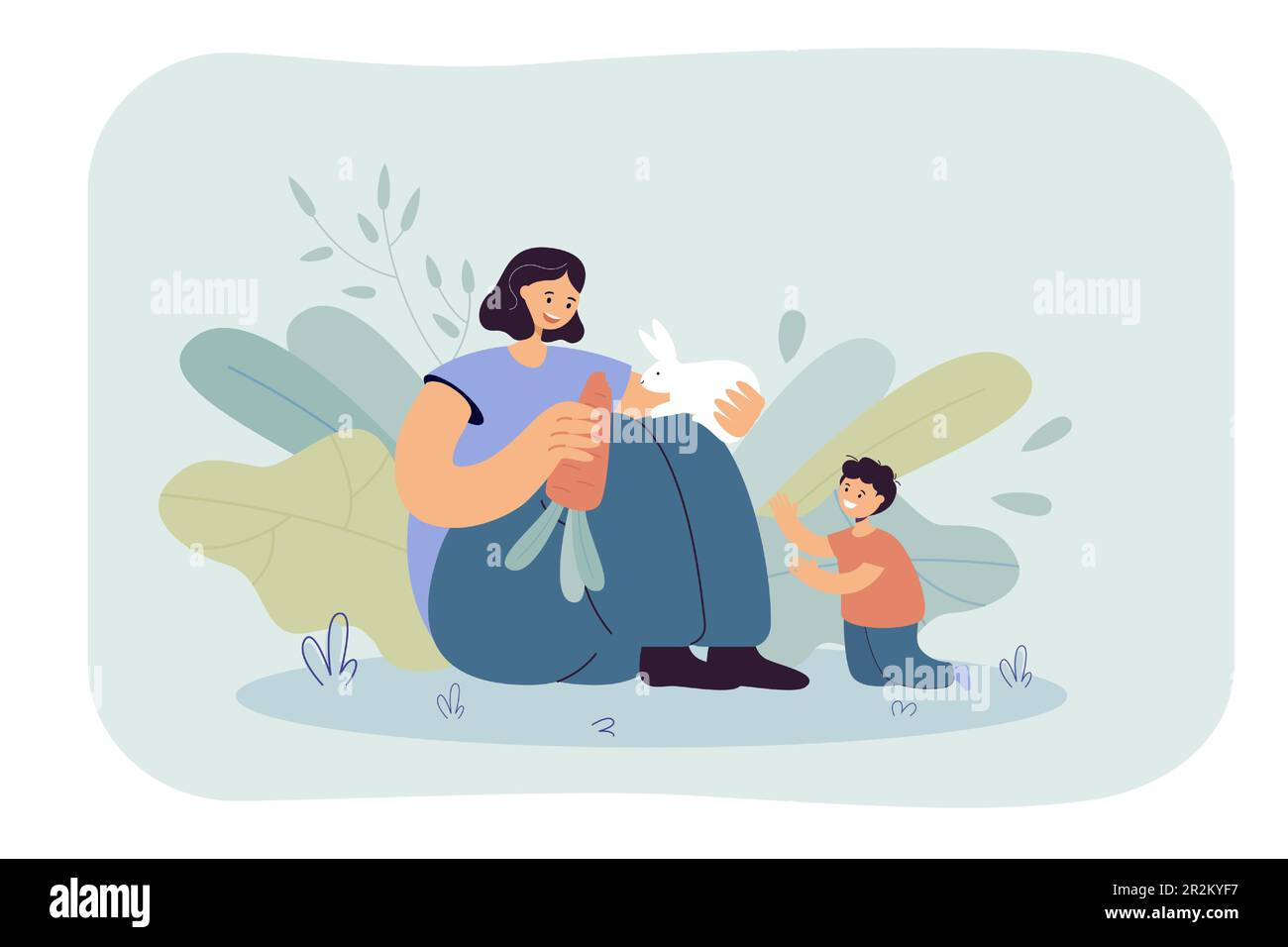 Child zoo feeding Stock Vector Images - Alamy