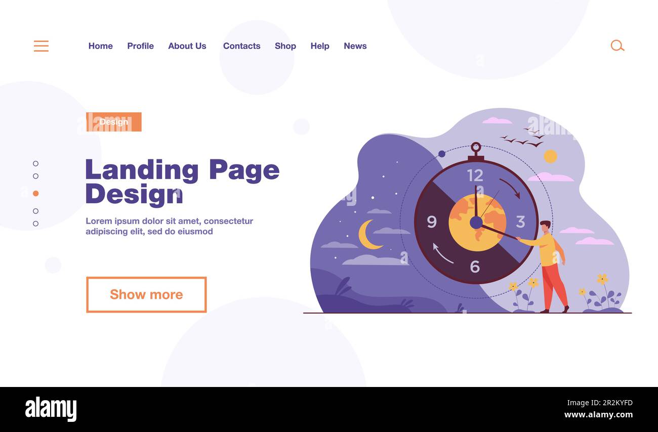 Man moving clock arrows and managing time Stock Vector Image & Art - Alamy